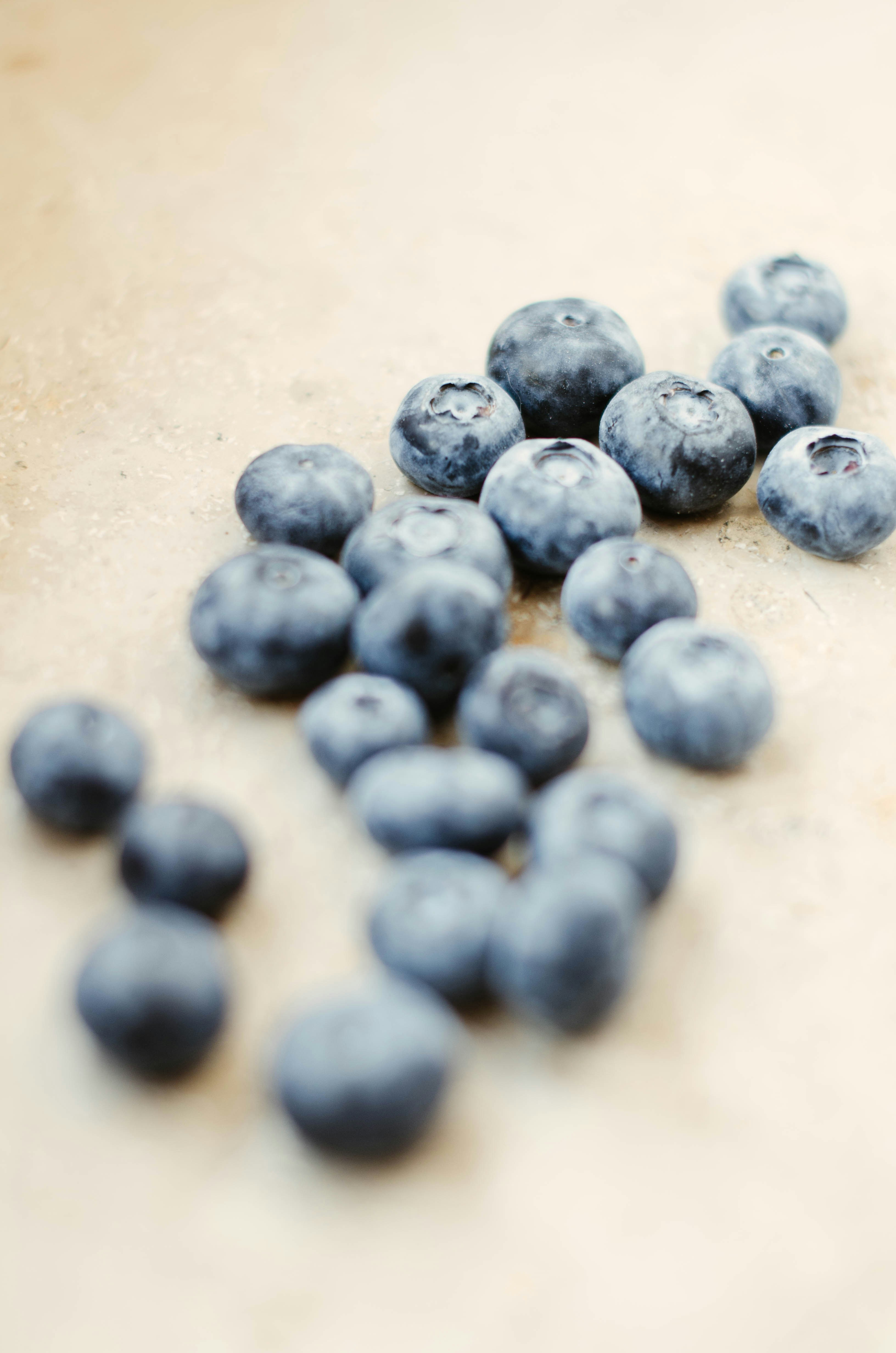 Blueberry Cluster in Creamy Light with Shallow Depth of Field