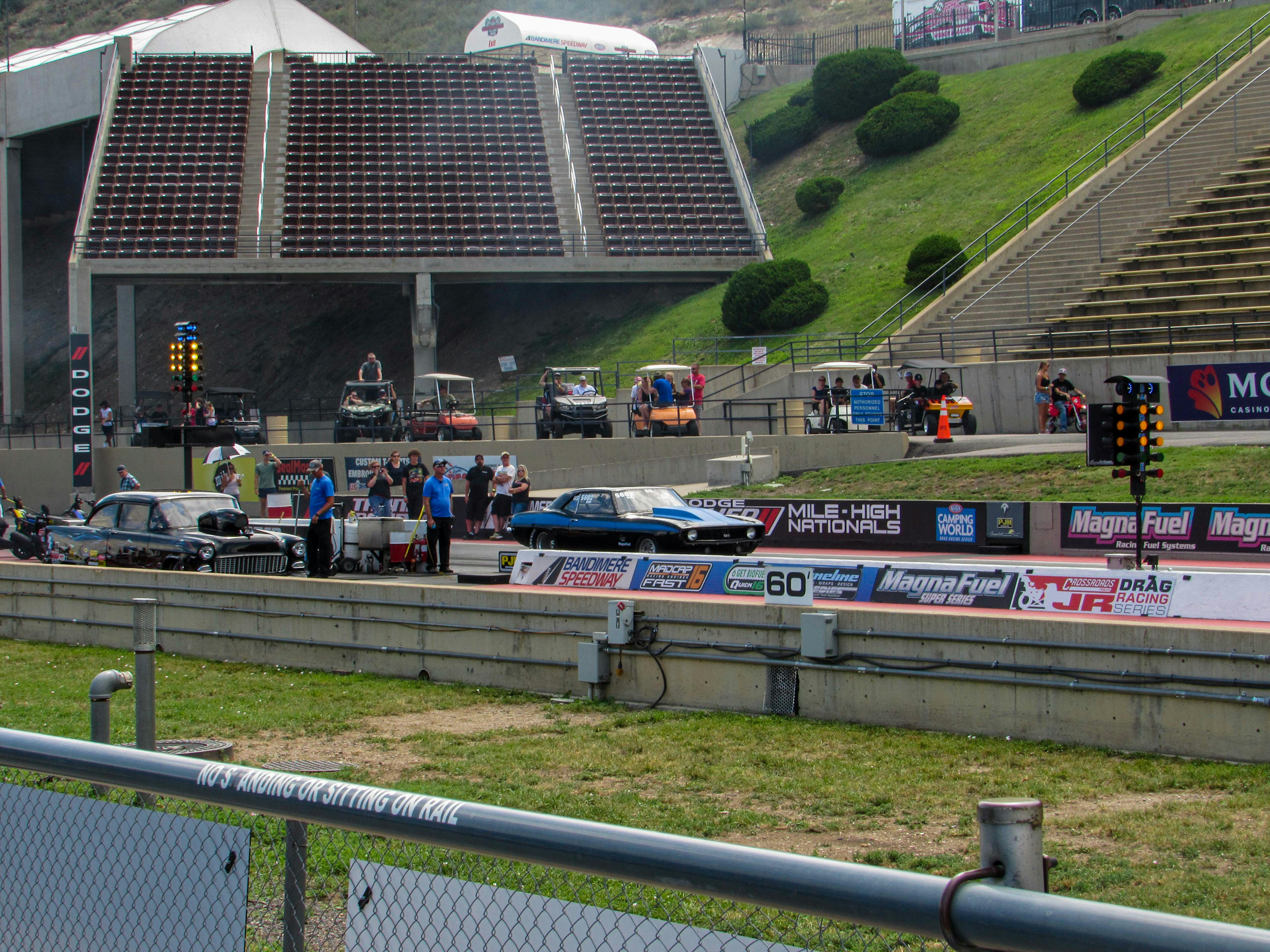 a group of race cars on a track
