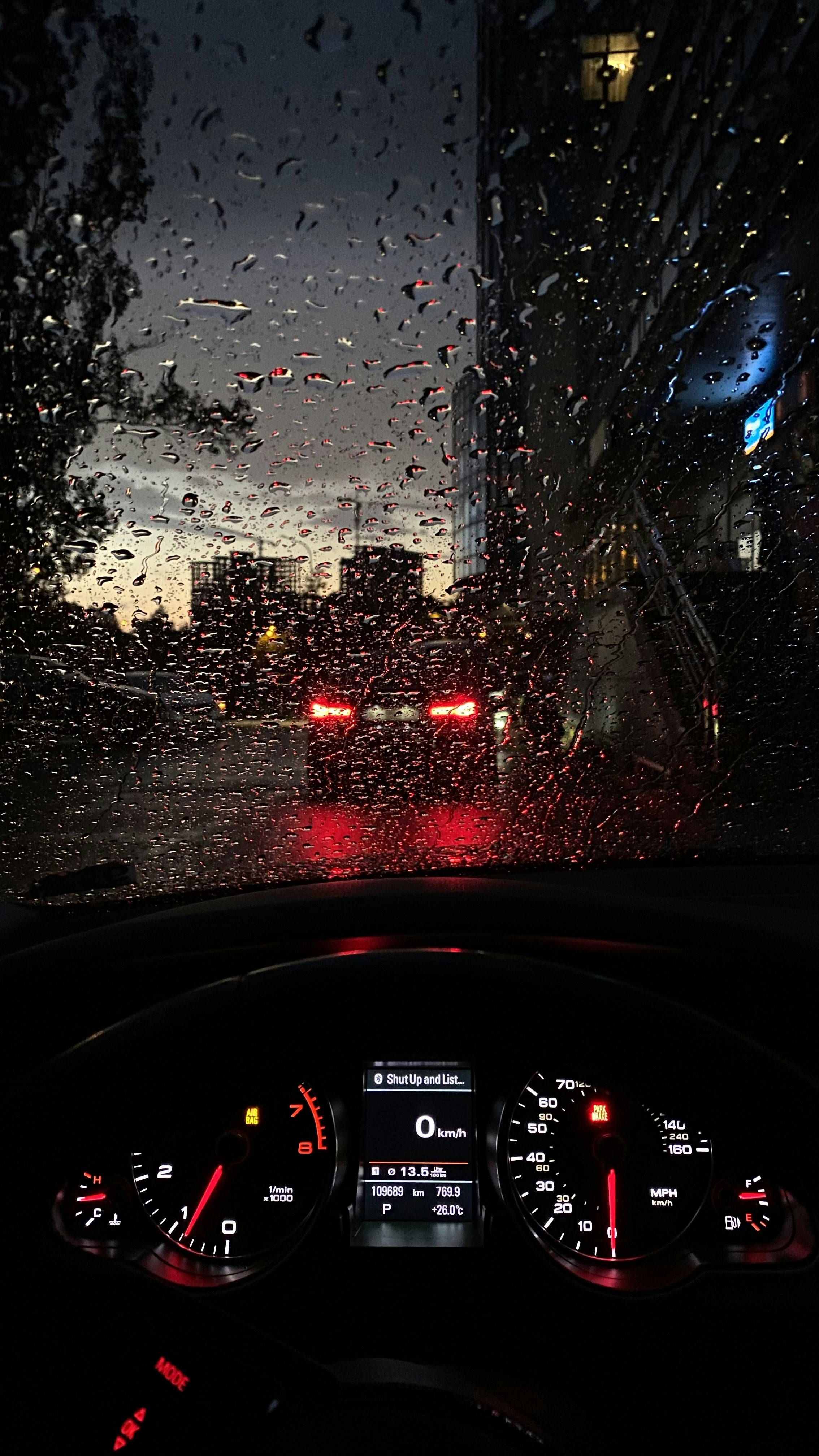 Windshield Rain Night