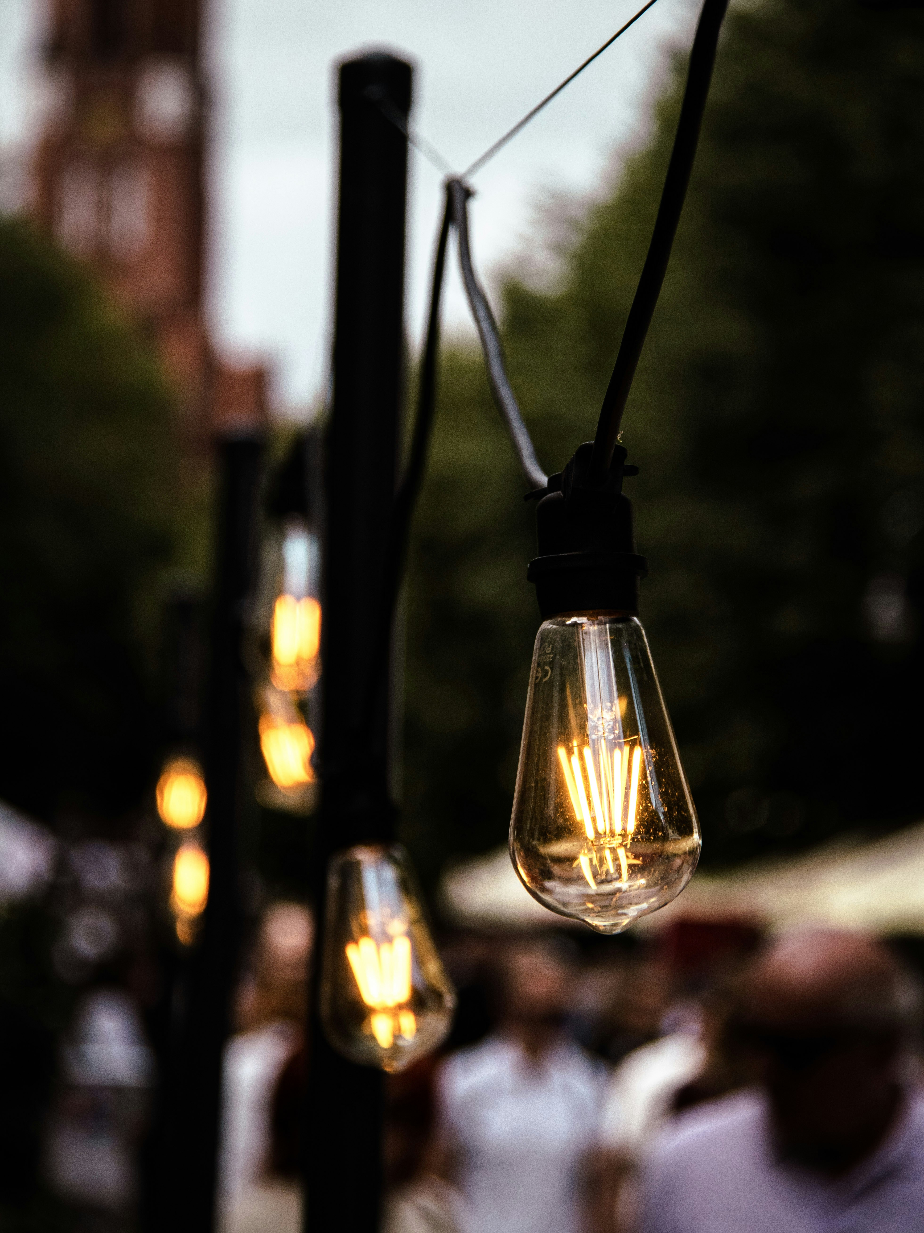 a group of lanterns from a string