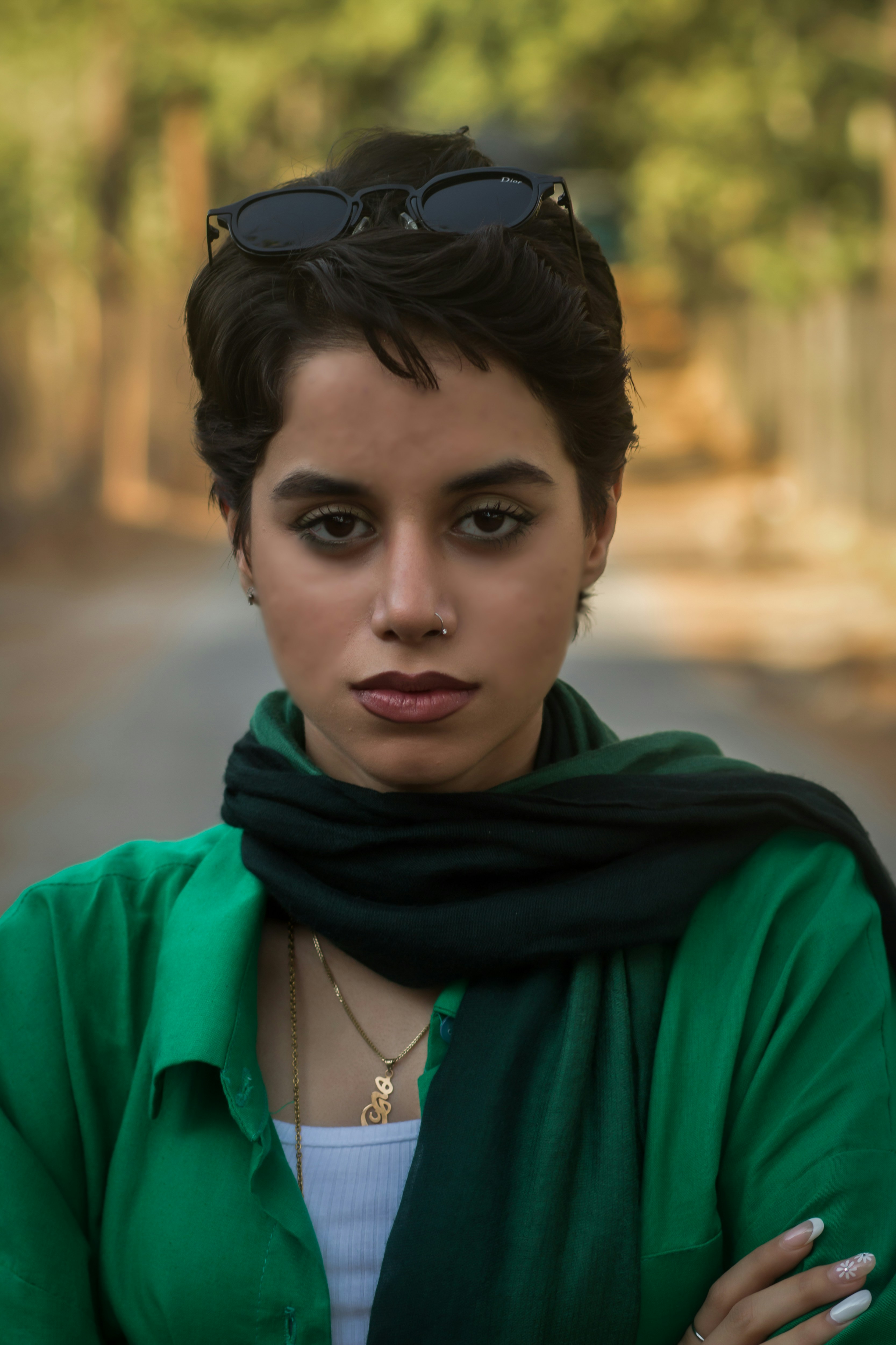 a person wearing a scarf