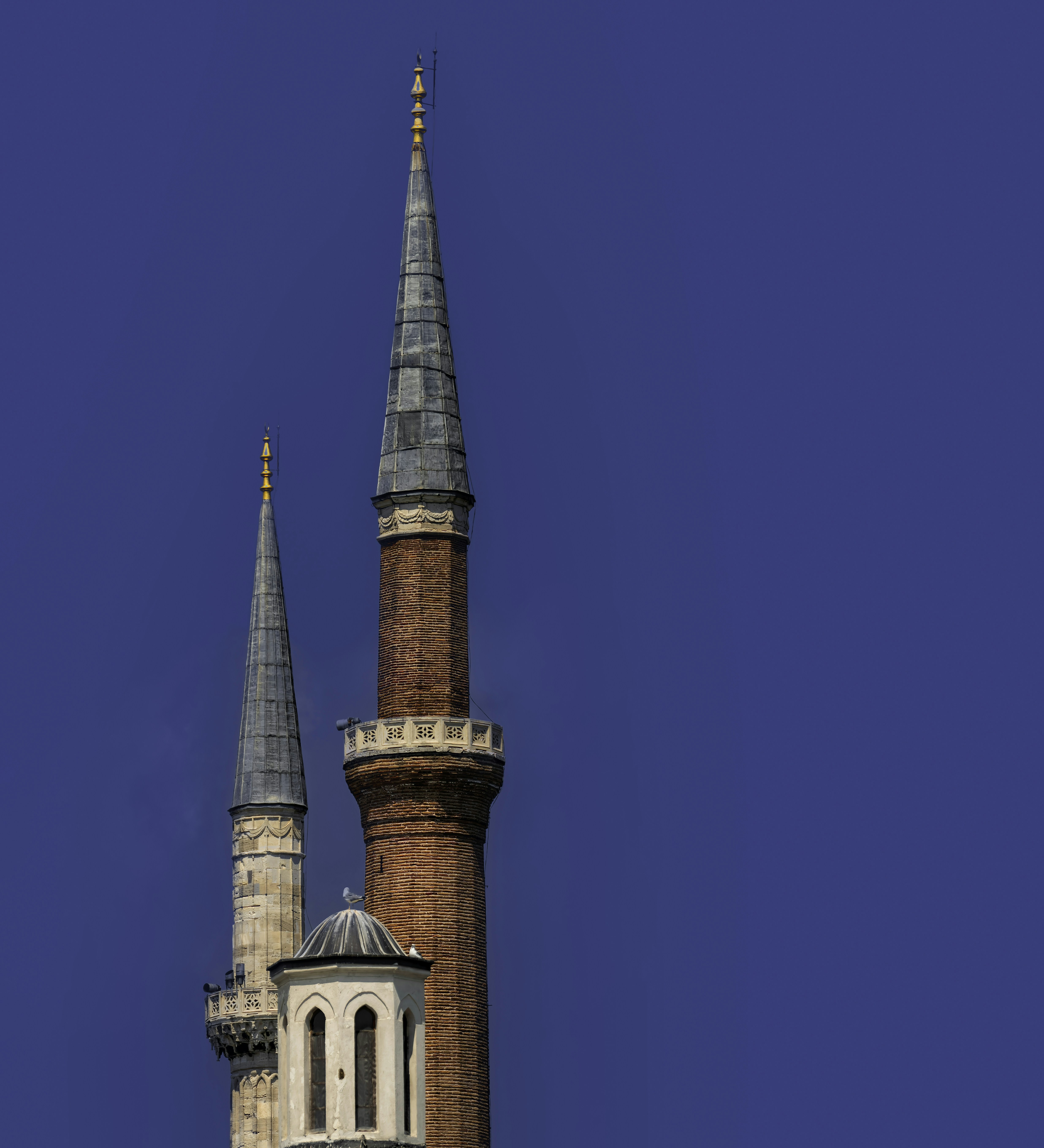 Twin Spires Rising Against a Slate Sky