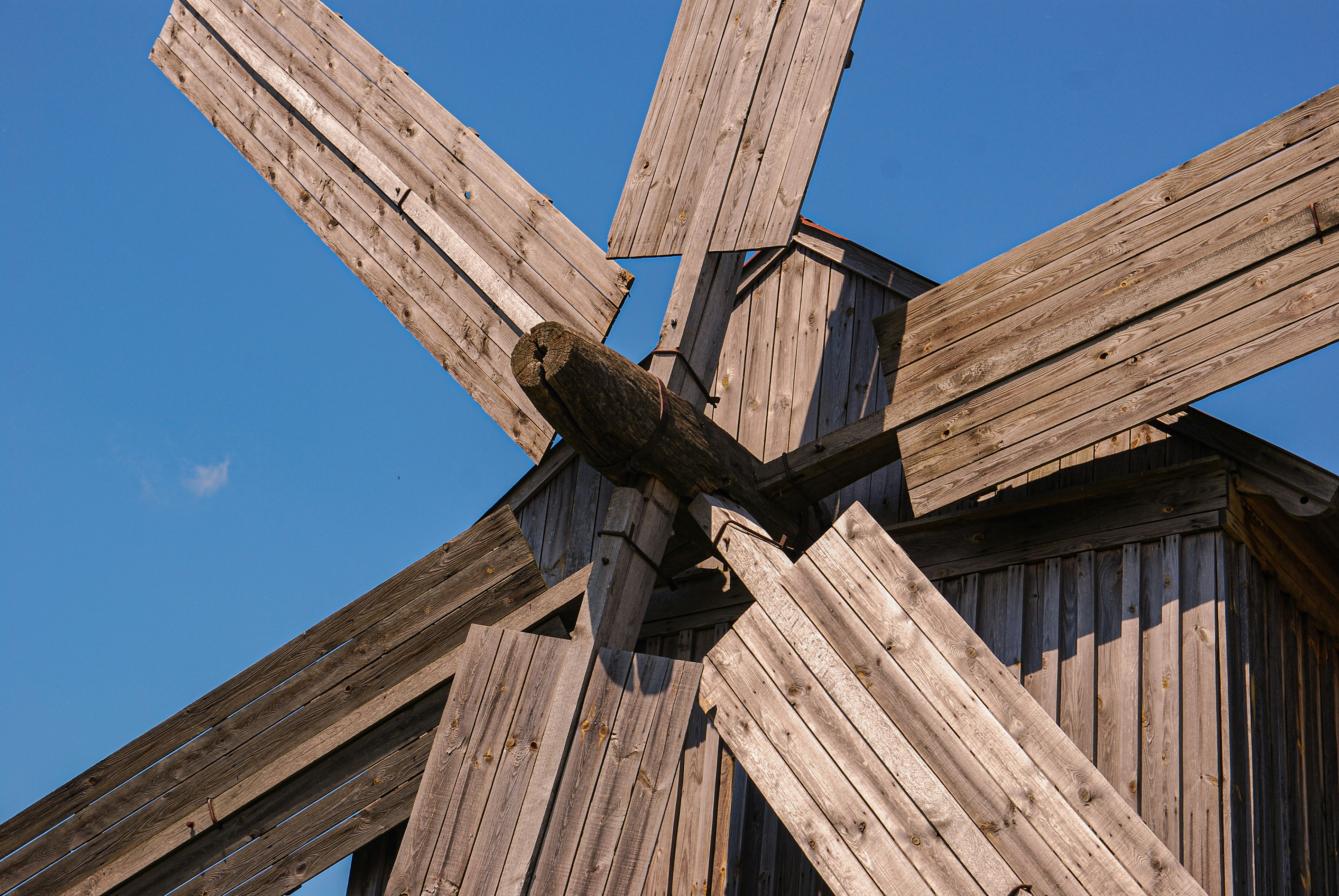 A windmill on the sky background