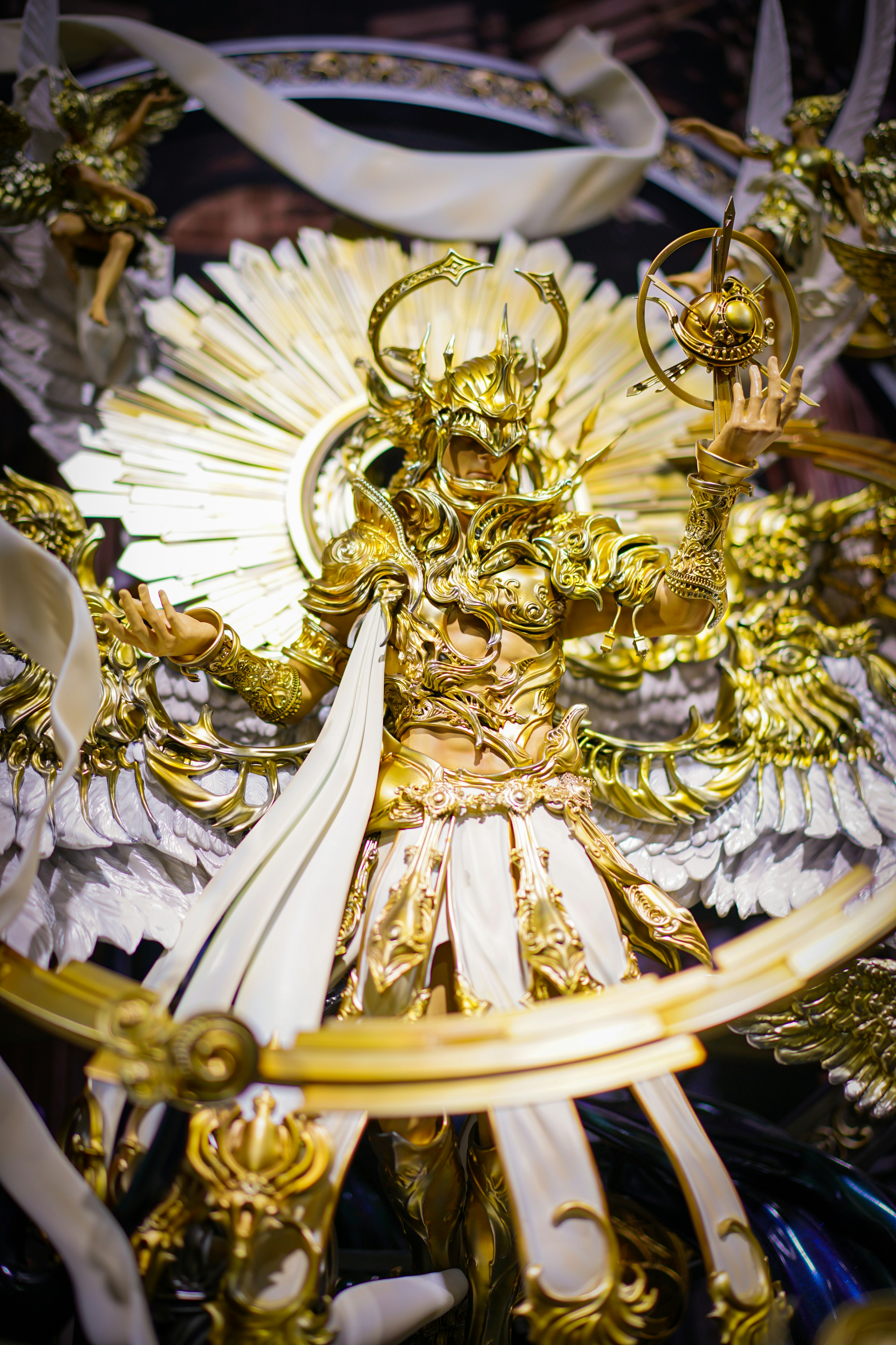 Gilded Celestial Warrior under a Radiant Sunburst Halo