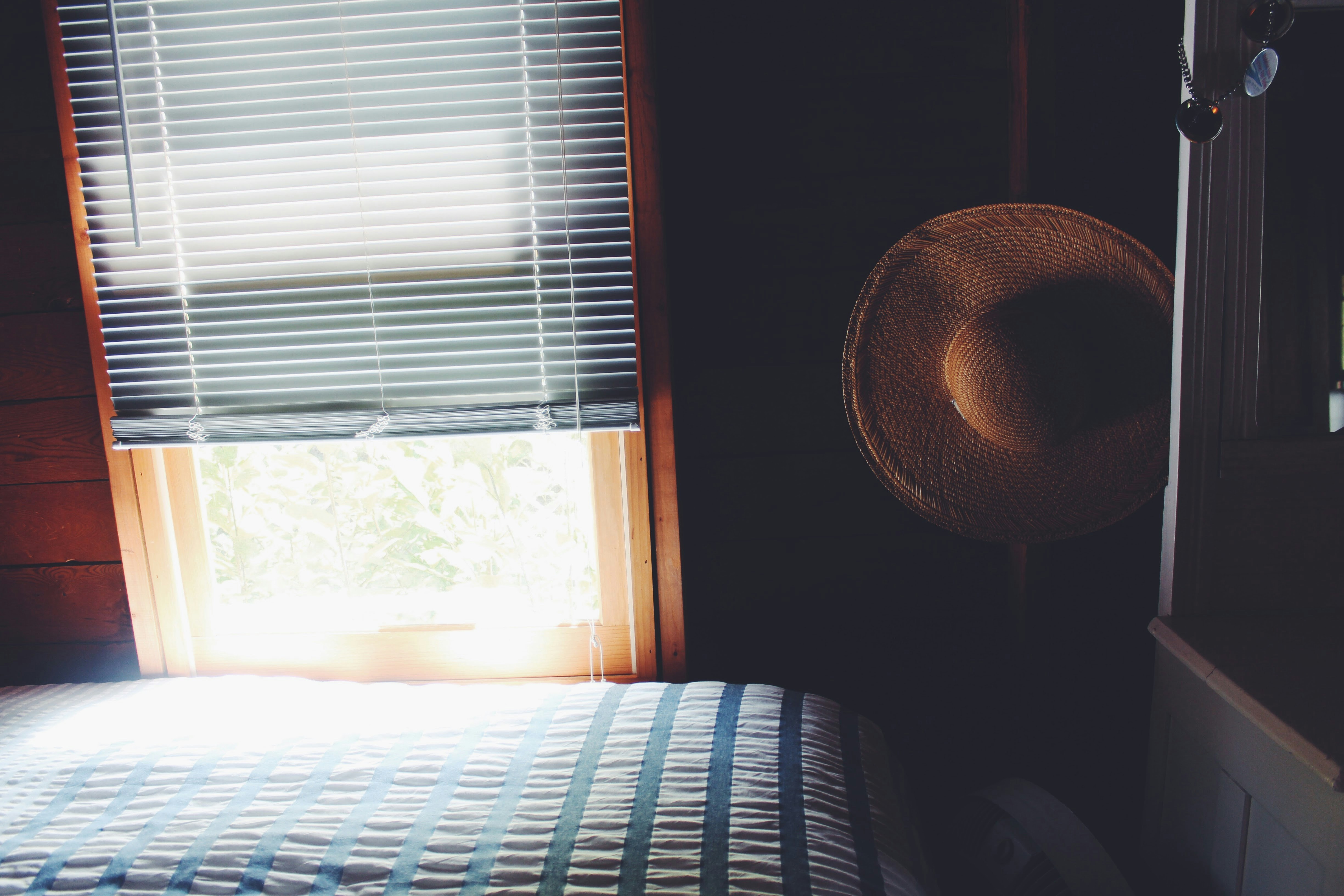 a round object on a bed