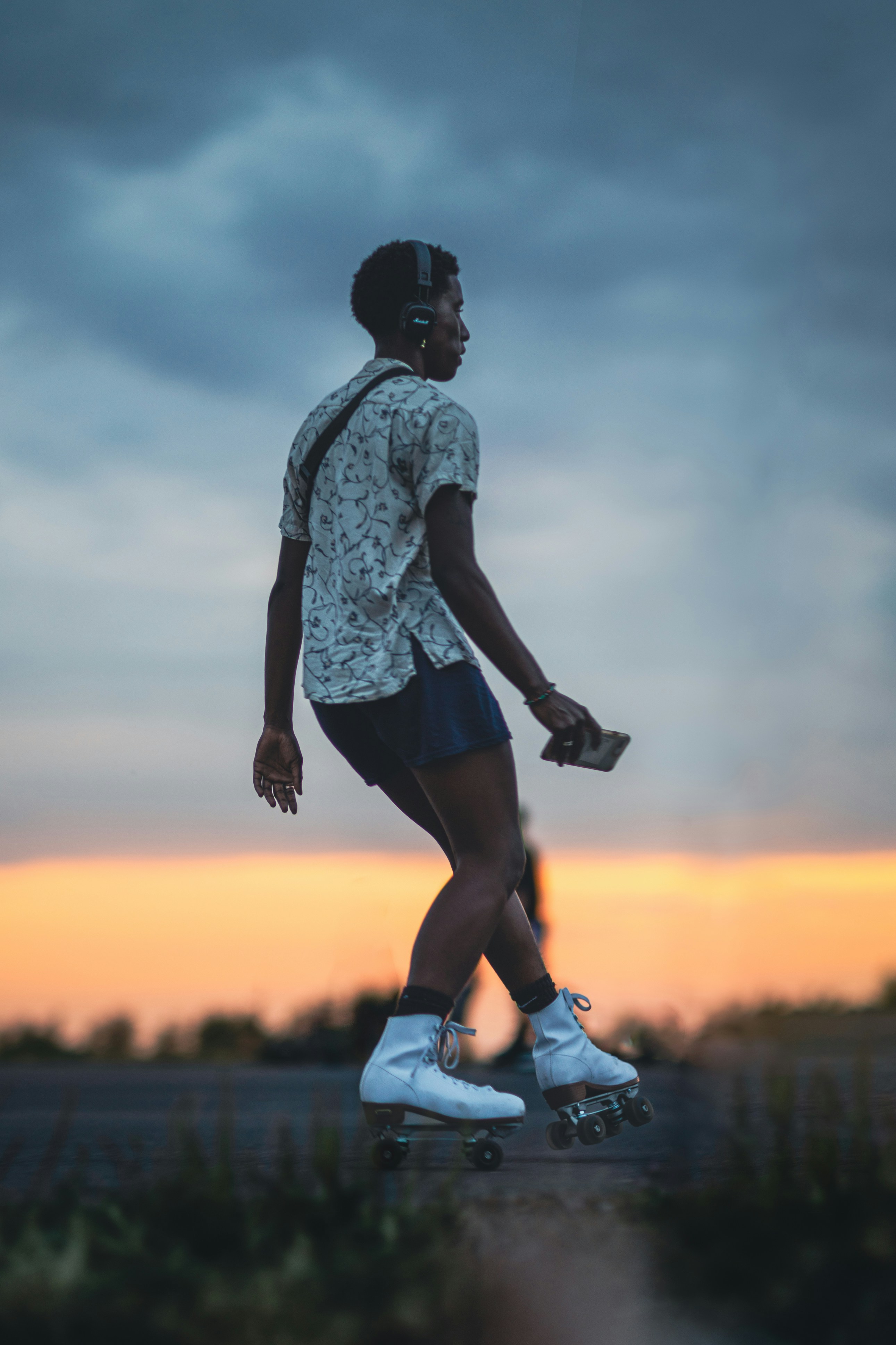 Sunset Glide: A Skater Steps into the Quiet Edge of Day