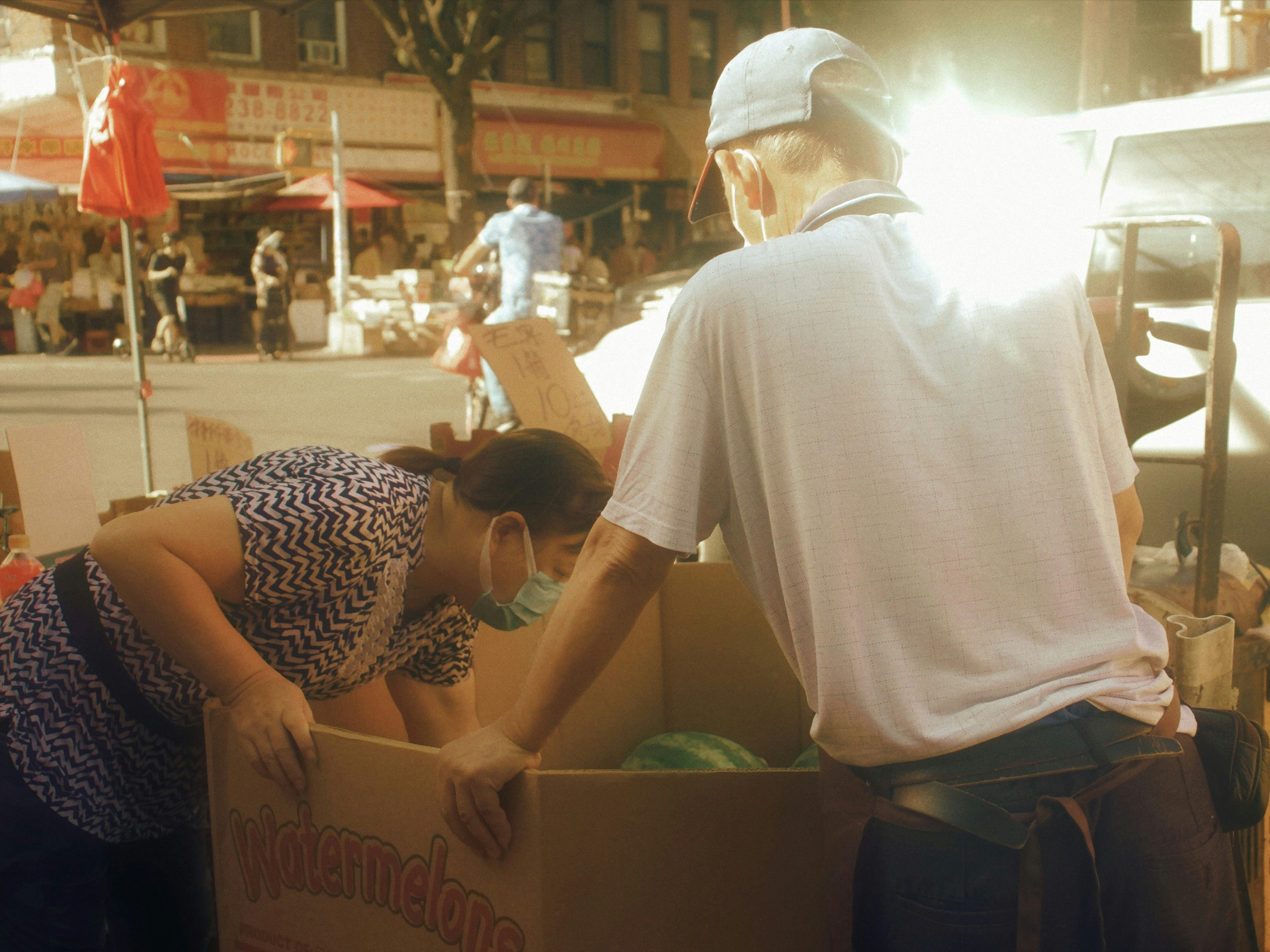 Market Booth: A Helping Hand Beneath the Evening Sun