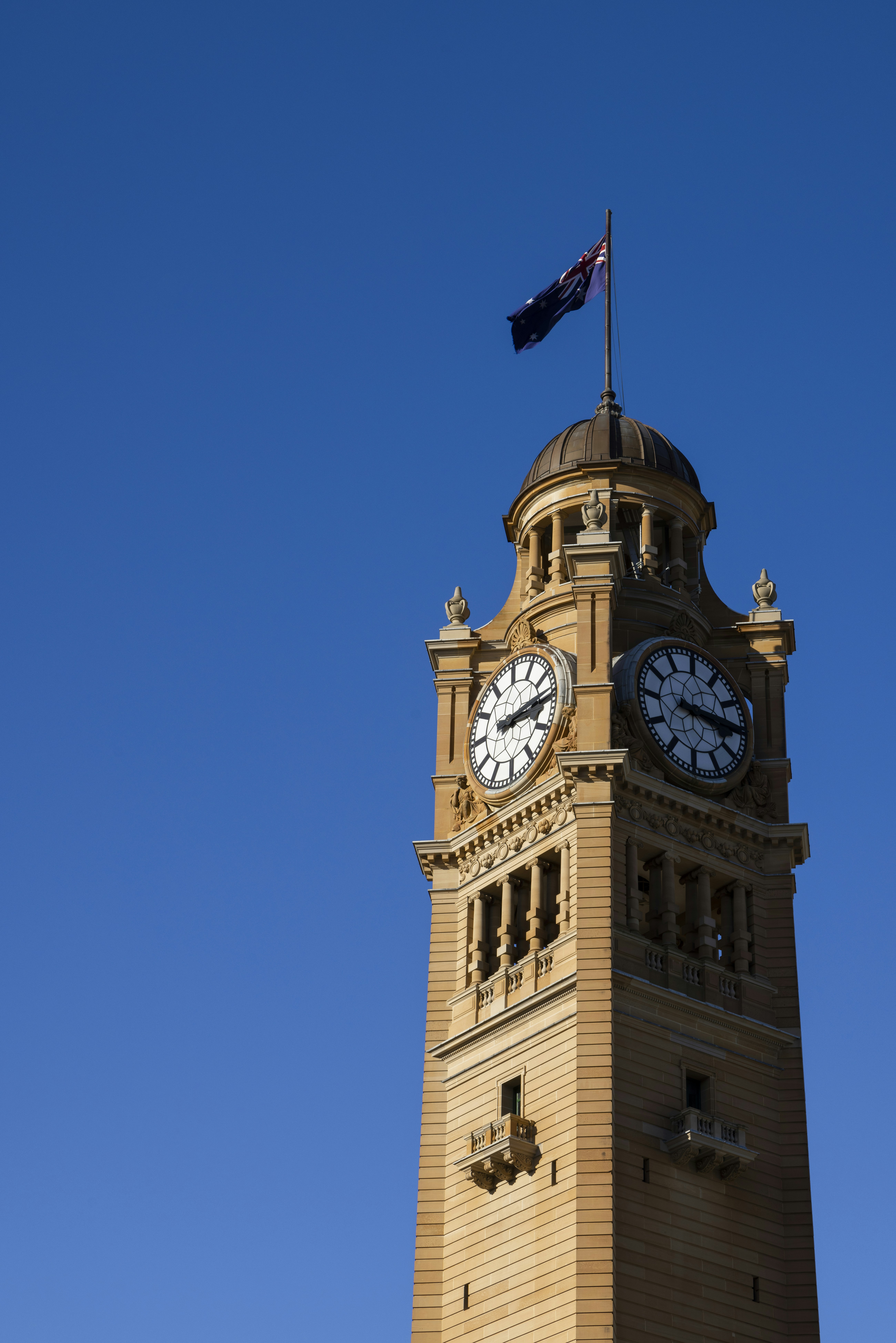 Clock Tower in Clear Blue Sky