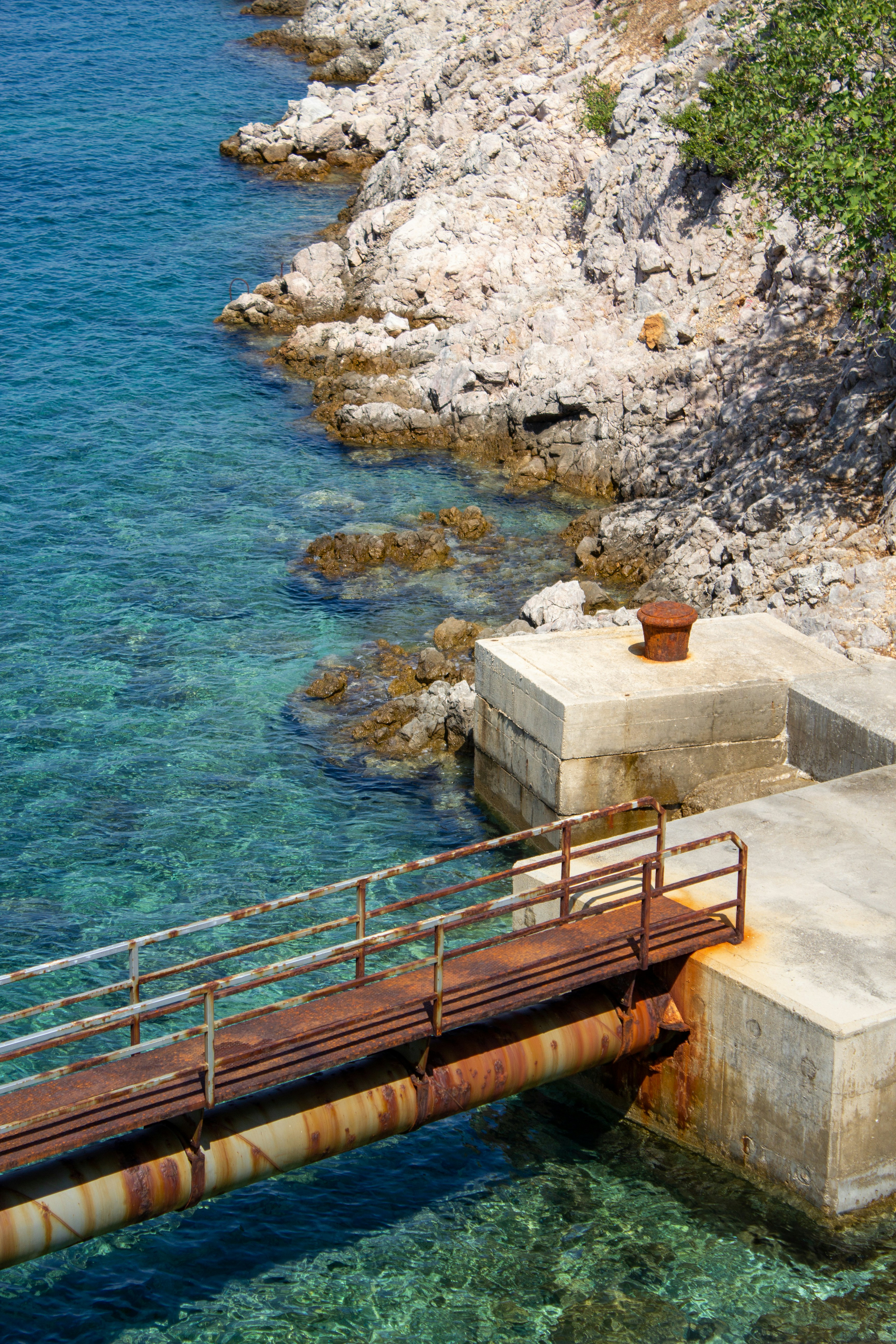 Rusted bridge in the sea of Croatia.