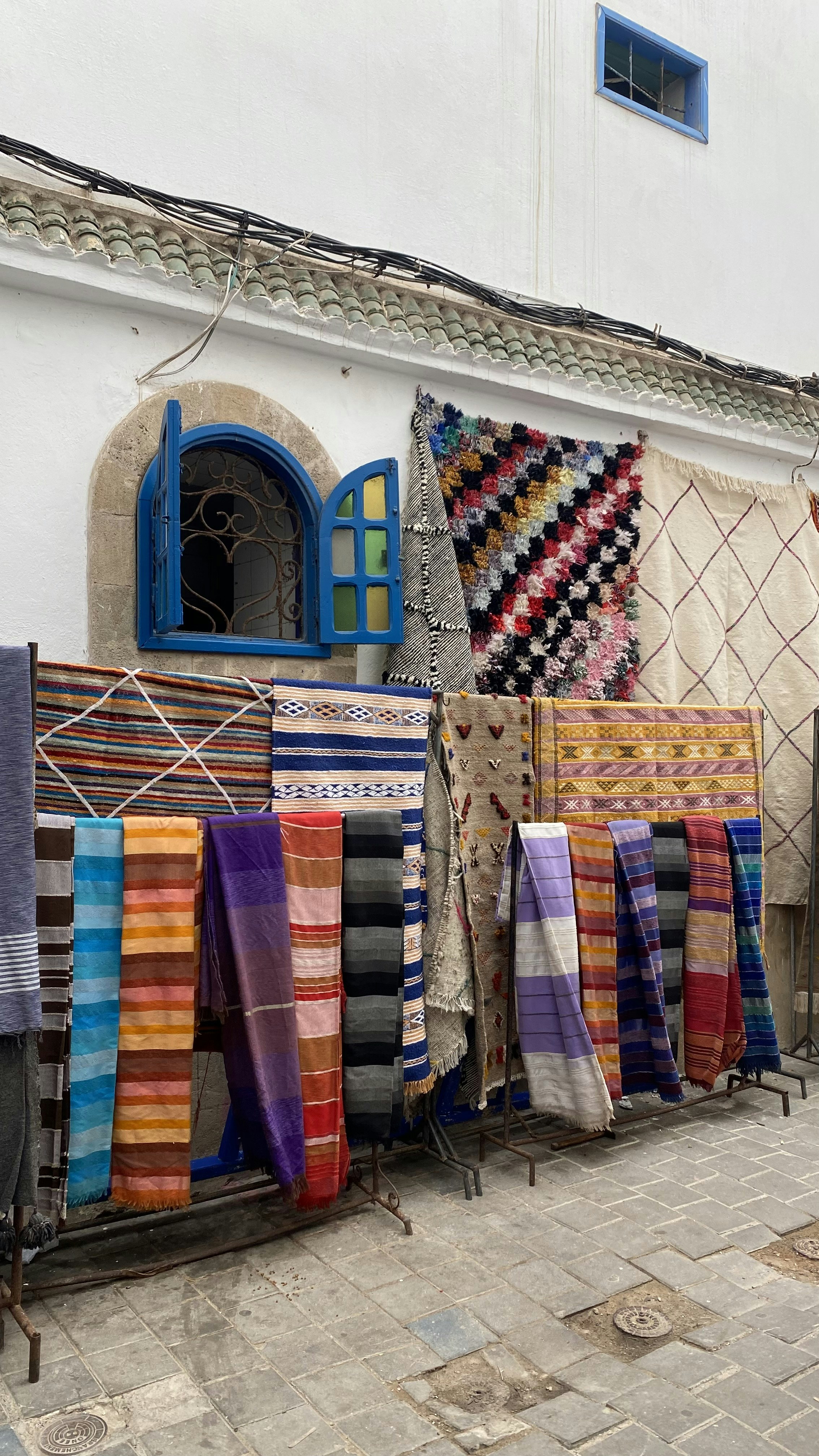 a row of clothes outside