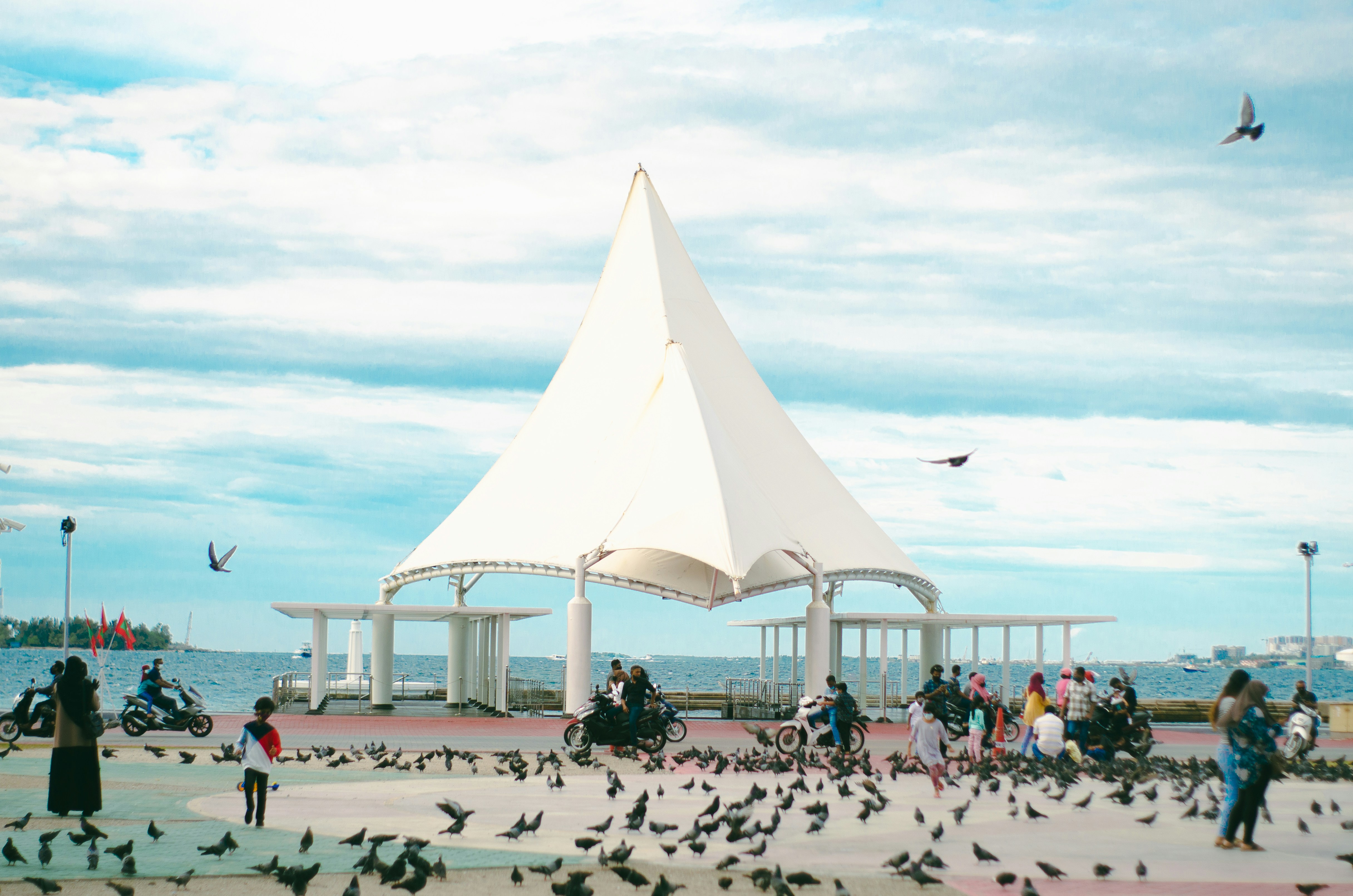 White Pavilion at the Seafront: A Murmuration Over the Promenade