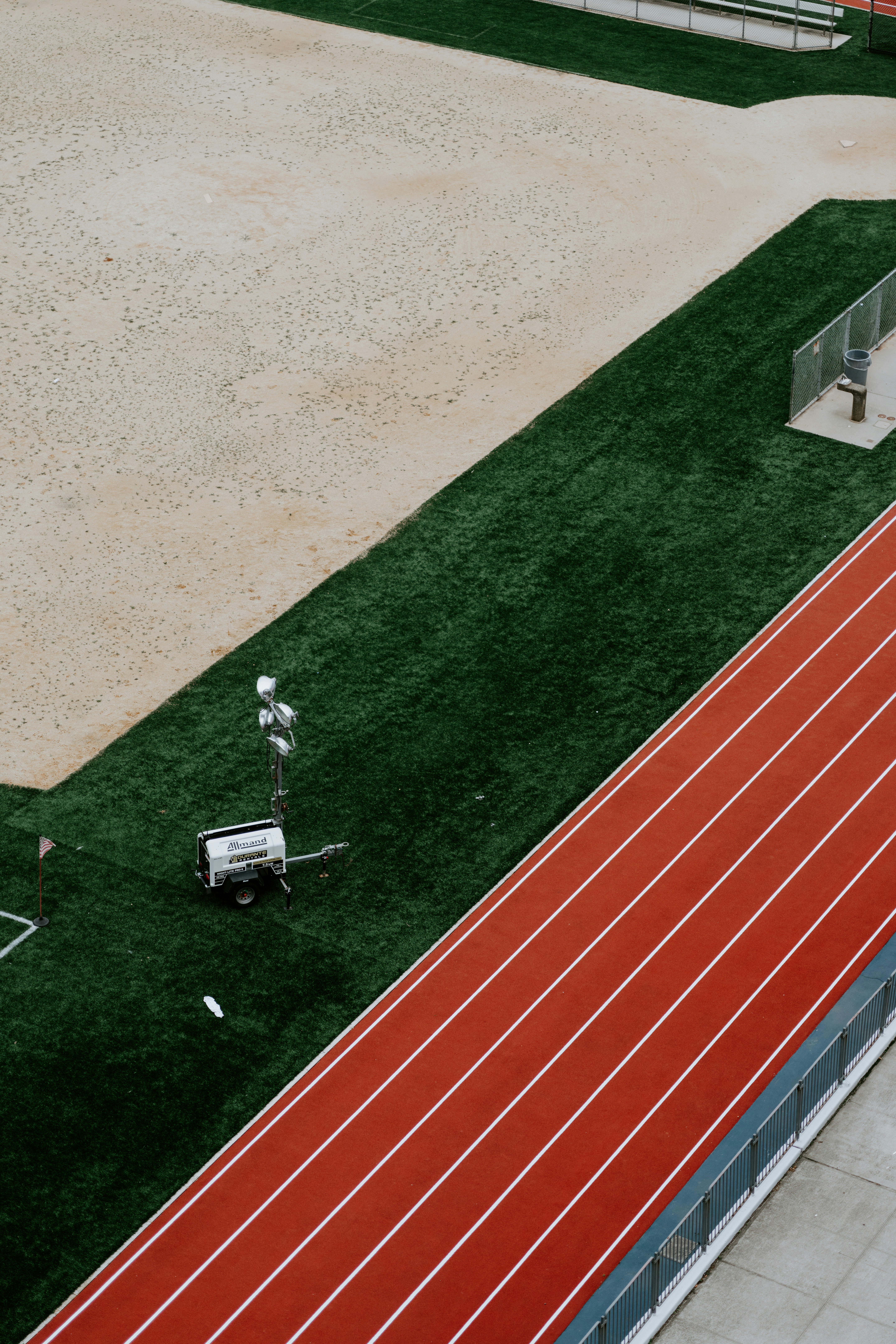 Edge of the Field: Aerial Geometry of Red Track and Green Infield