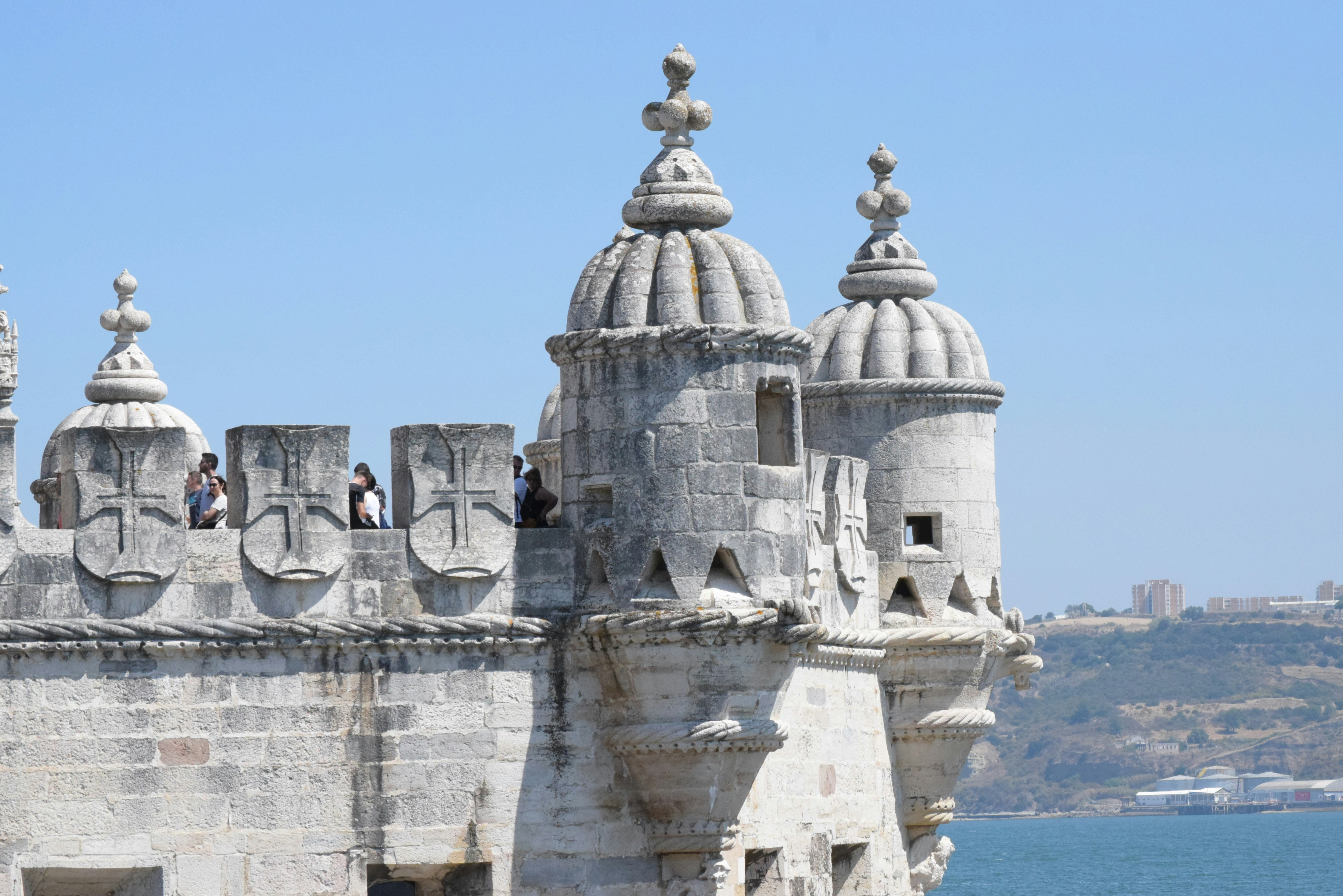 Dome-Topped Seaside Bastion Beneath a Clear Atlantic Sky