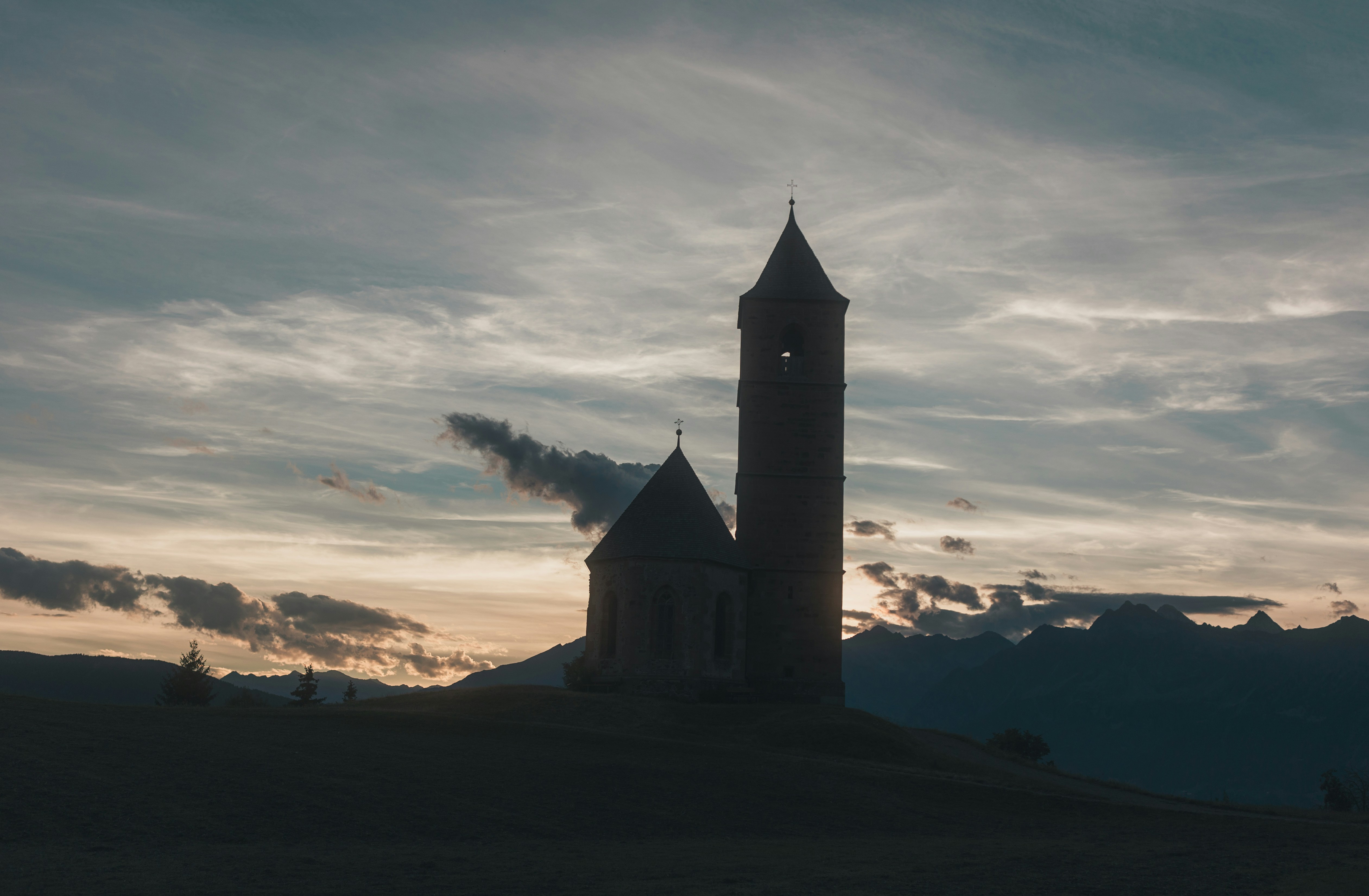 Twin-Tower Silhouette at Dusk