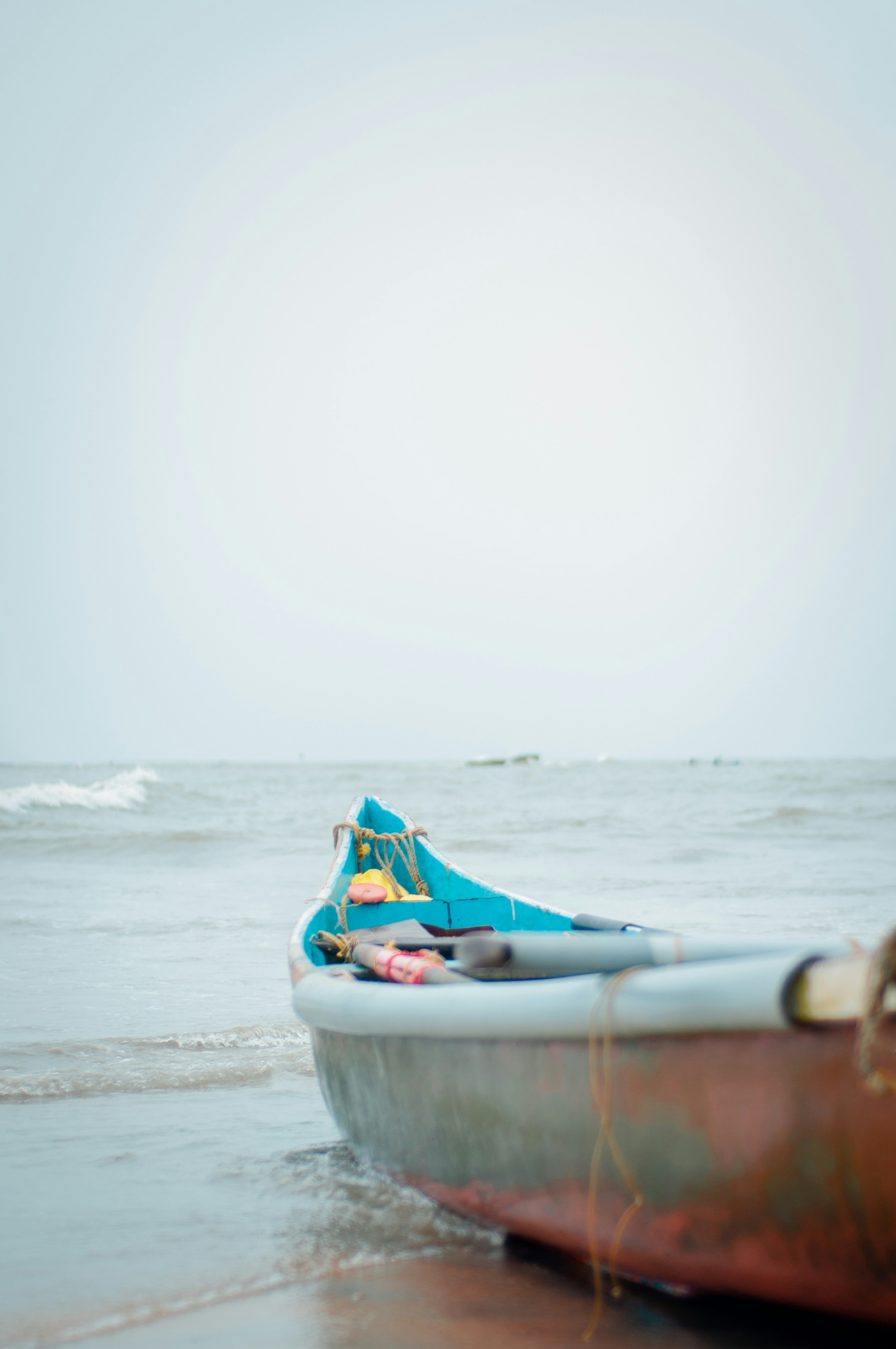 Blue Dory at the Quiet Shoreline