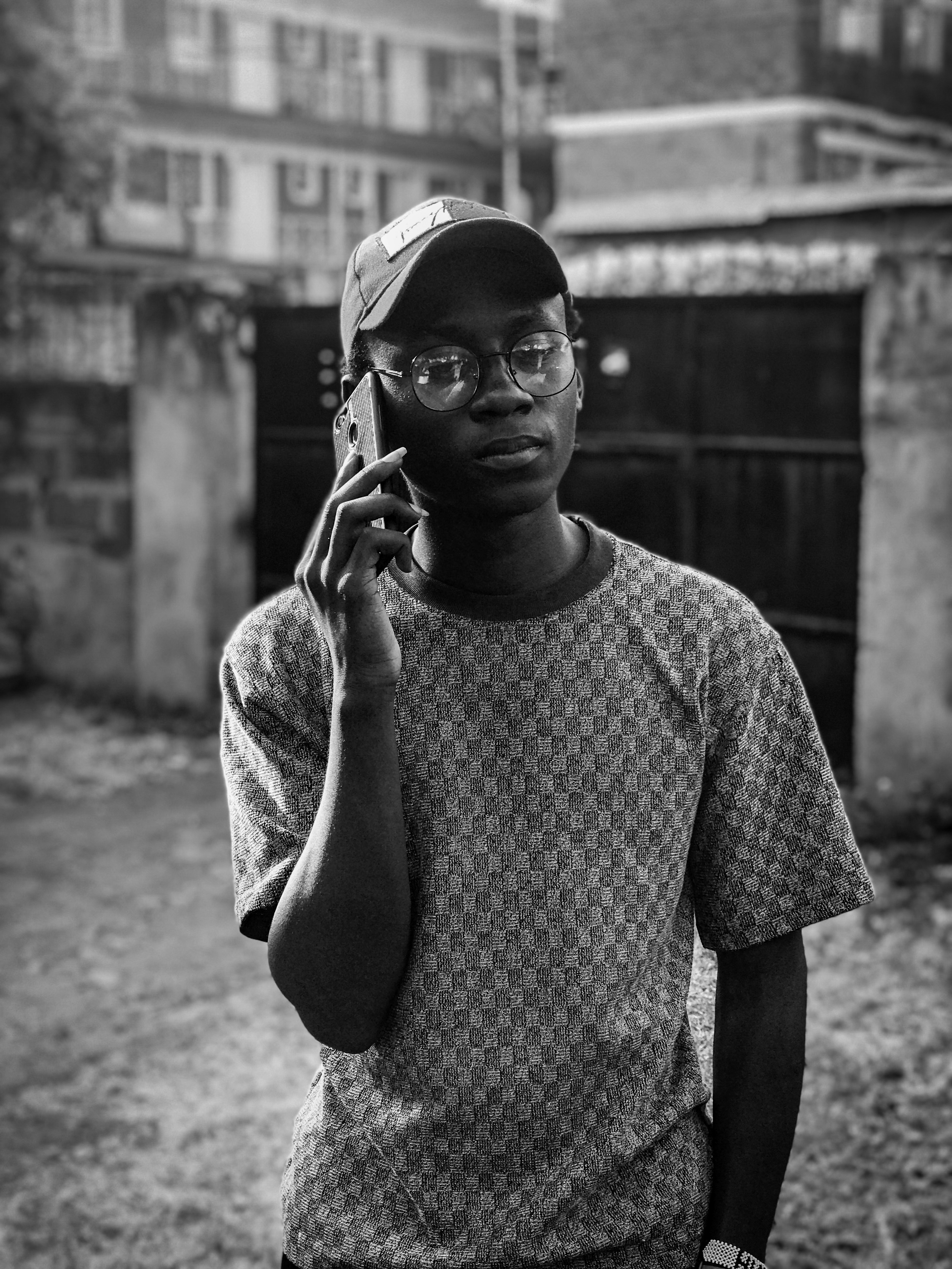 Phone Call In Black And White