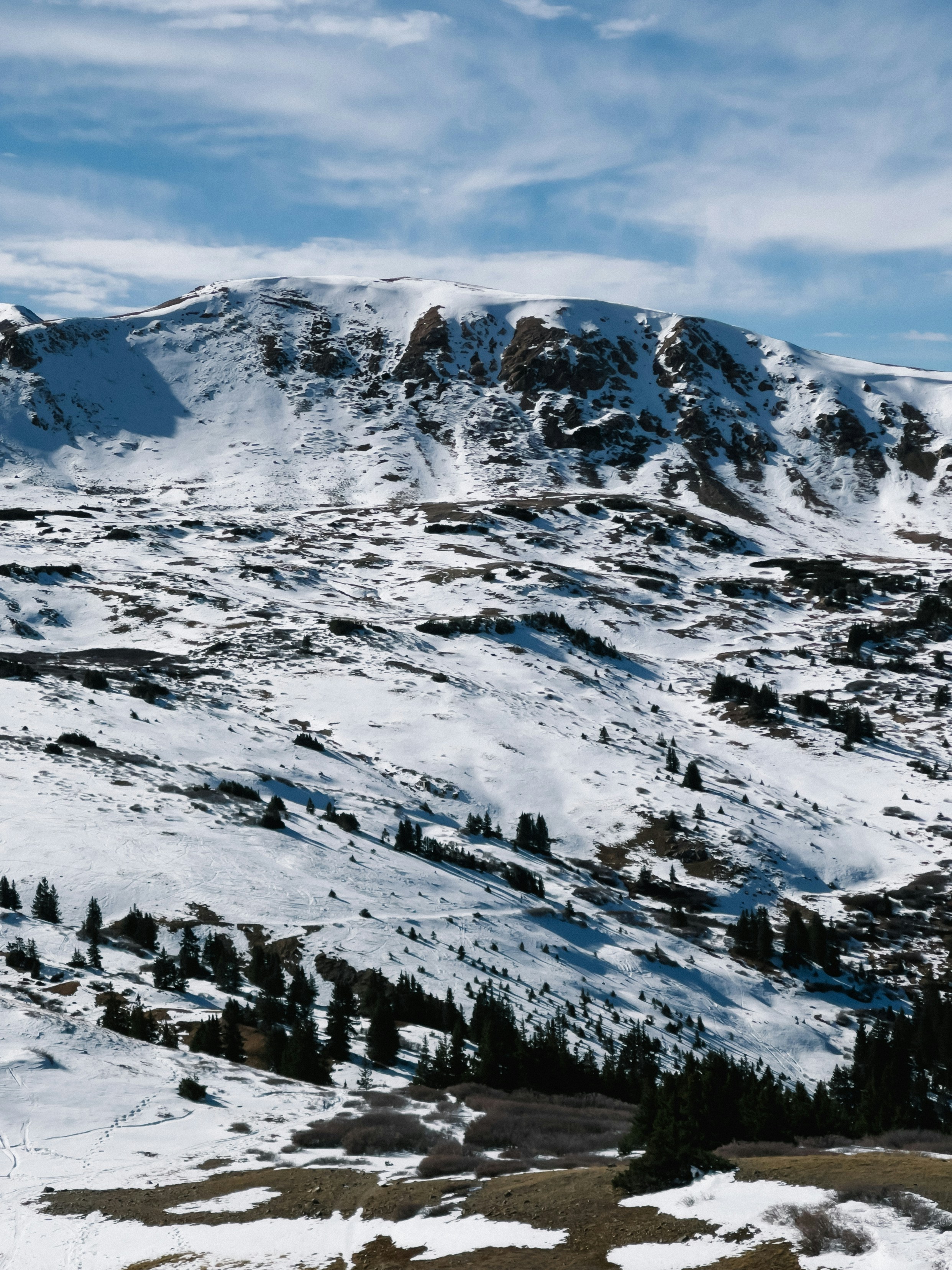 Cerulean Sky Over a Snowbound Ridge