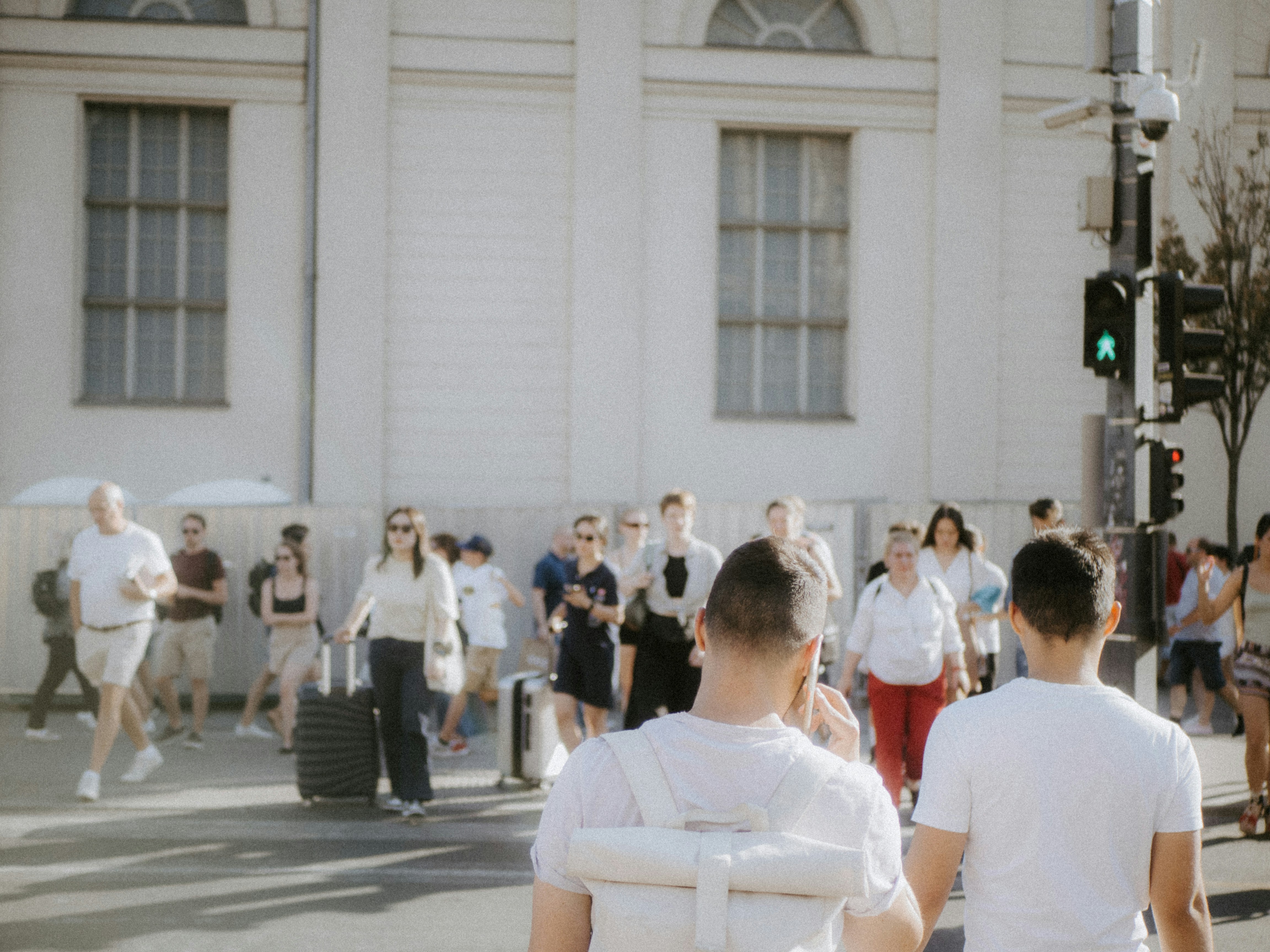 Group Of People Walking Side View