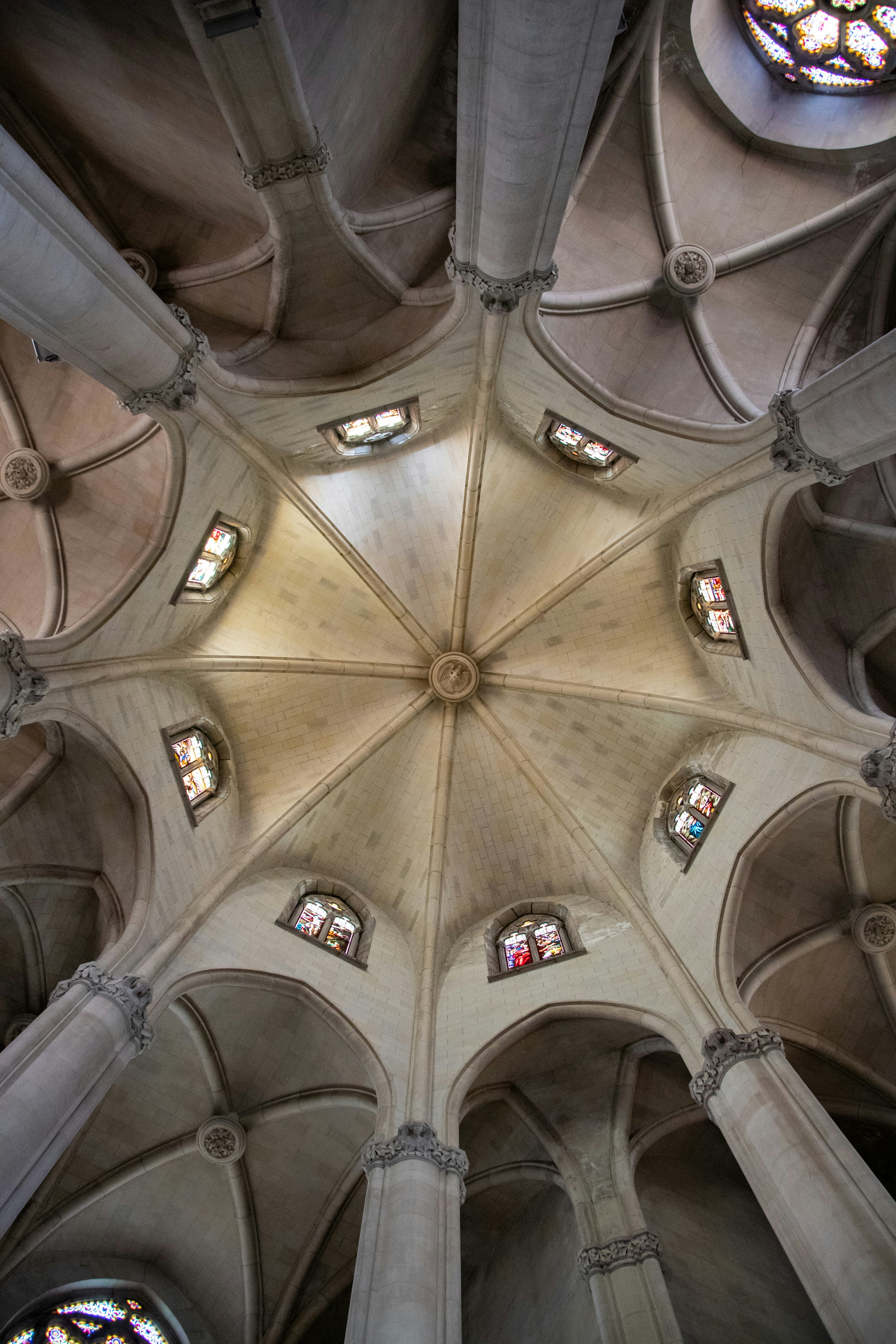 A large domed ceiling with stained glass windows photo – Free Building ...