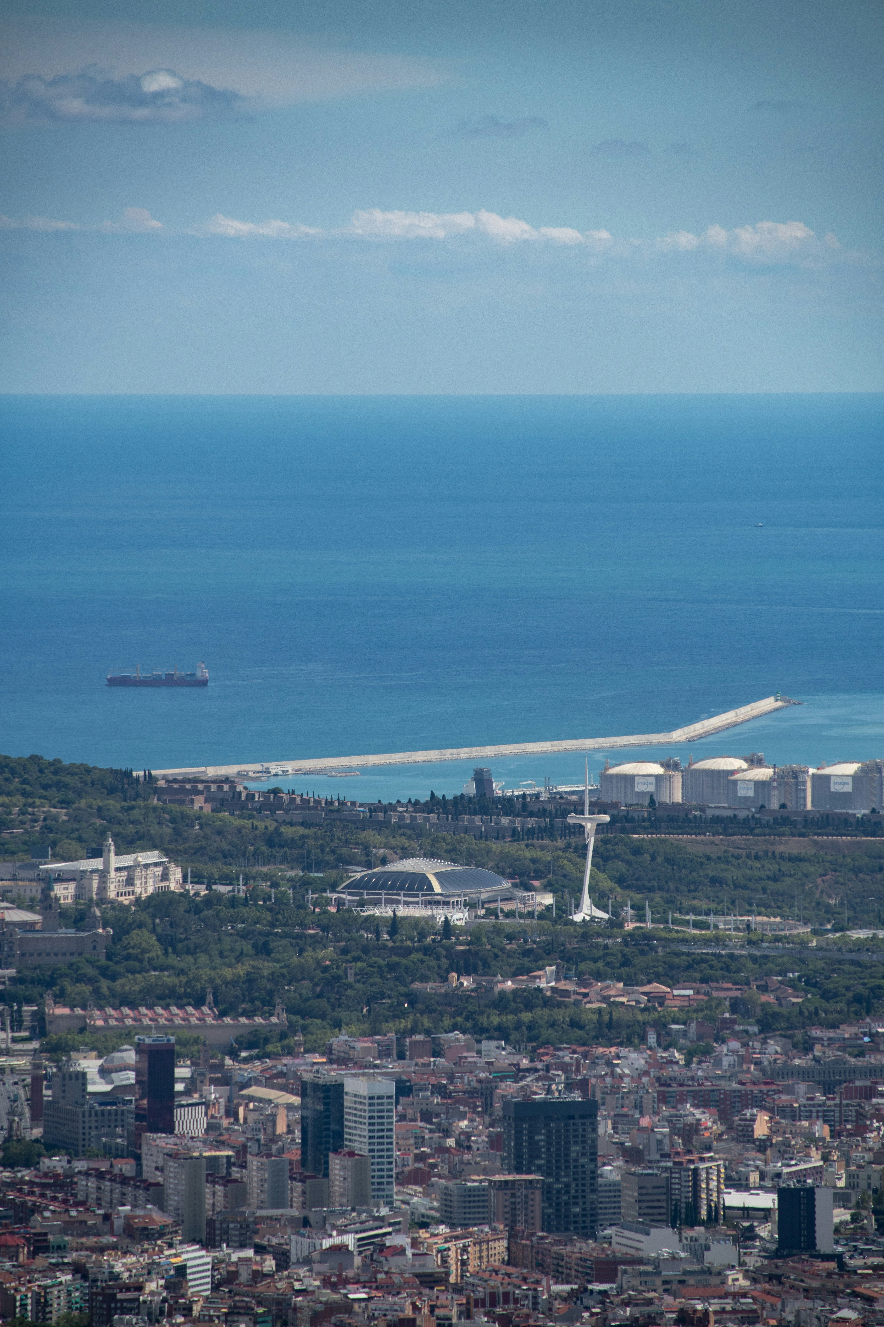 Coastal Panorama: Cityscape Meets Sea and Sky