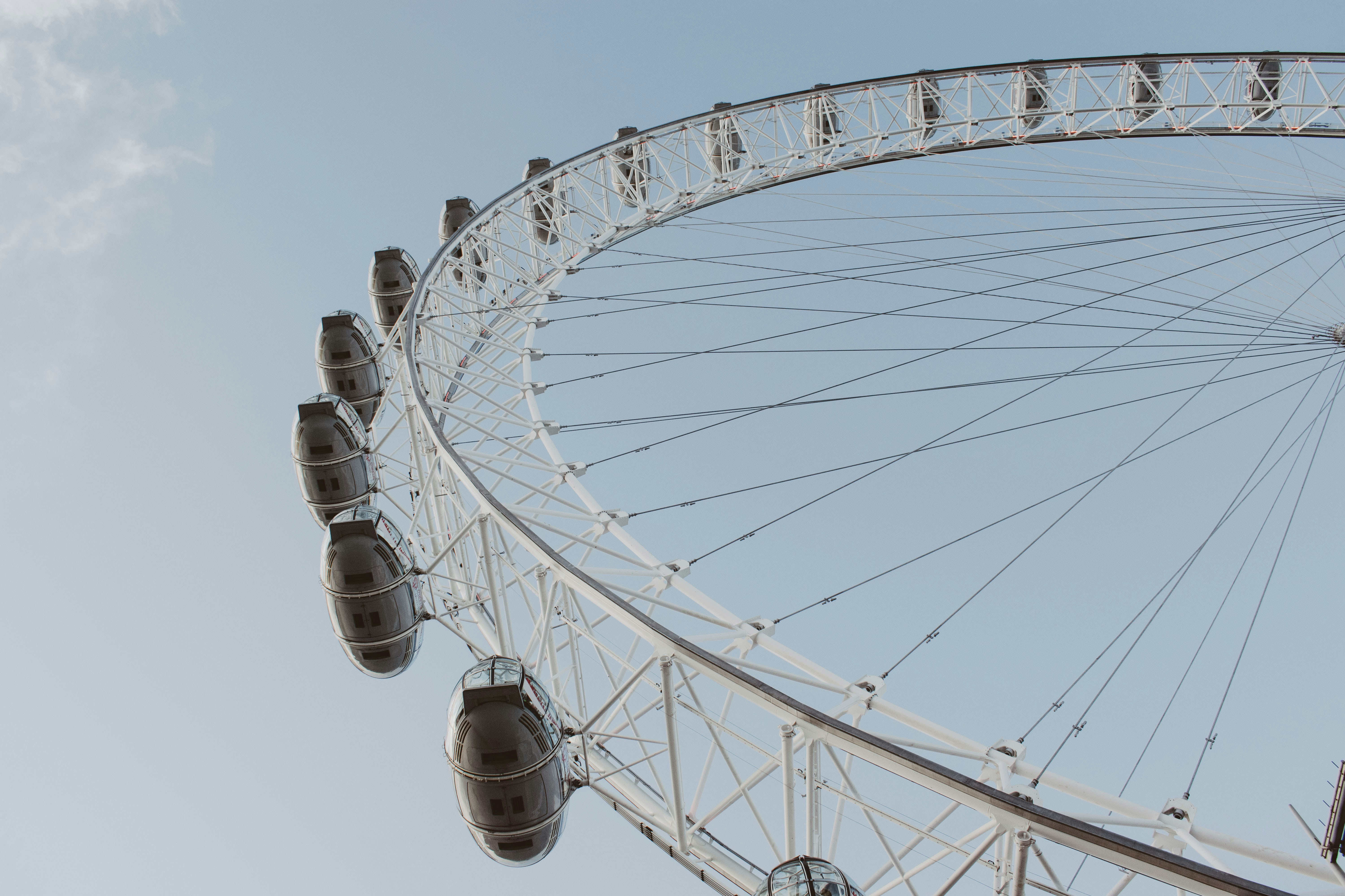 A ferris wheel with a cloudy sky photo – Free London eye waterloo pier ...