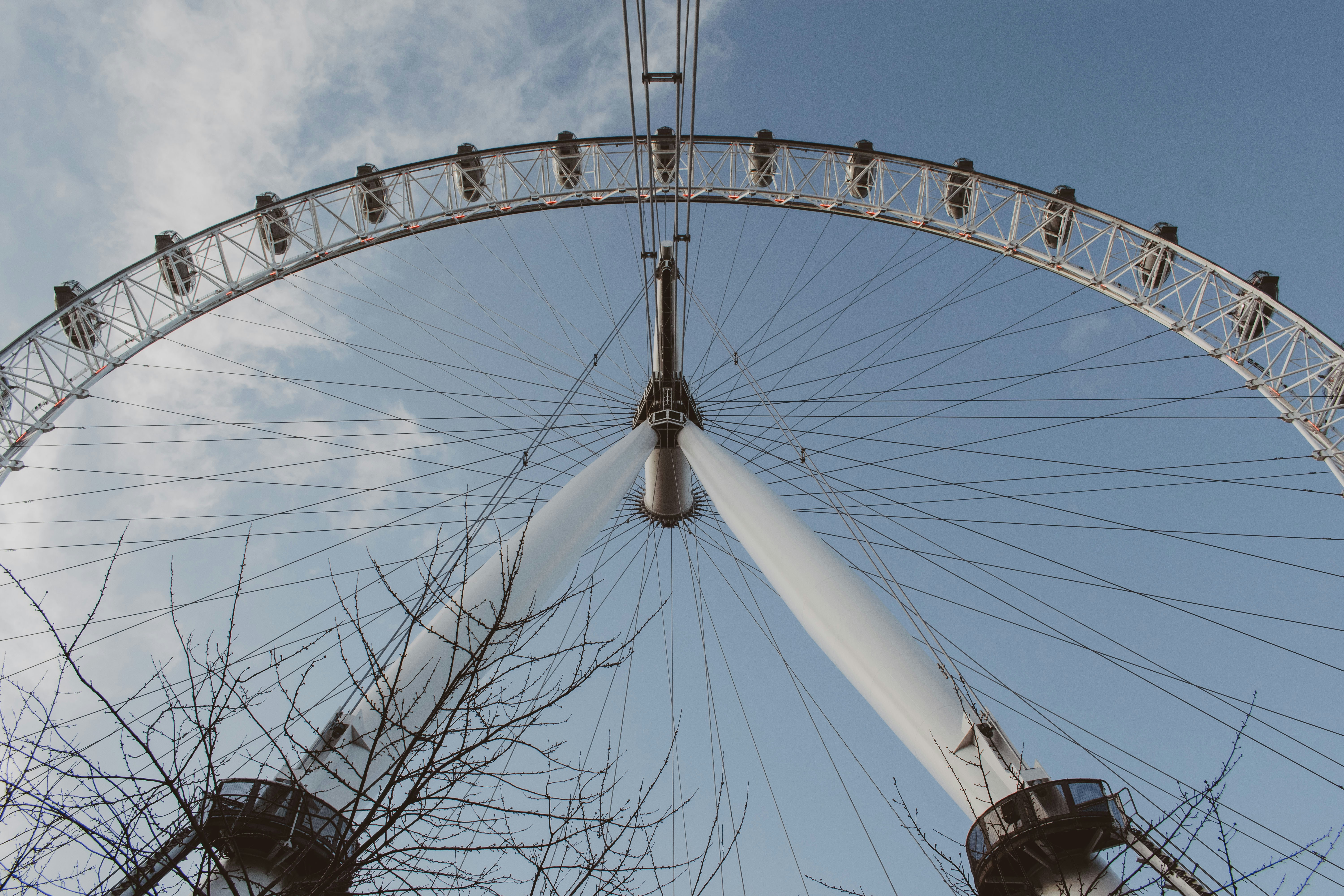 A ferris wheel with a cloudy sky photo – Free London eye waterloo pier ...