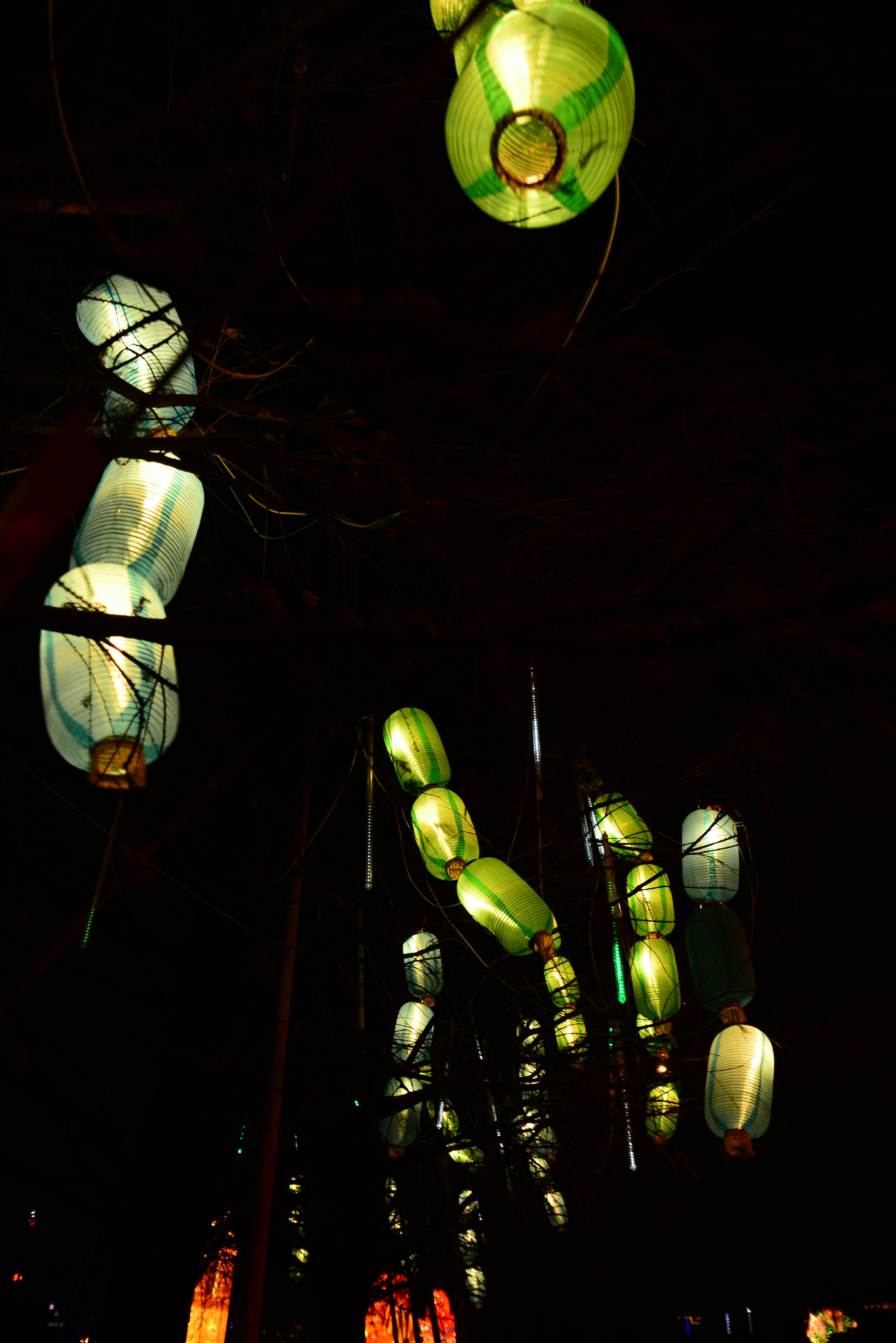 a group of colorful lanterns