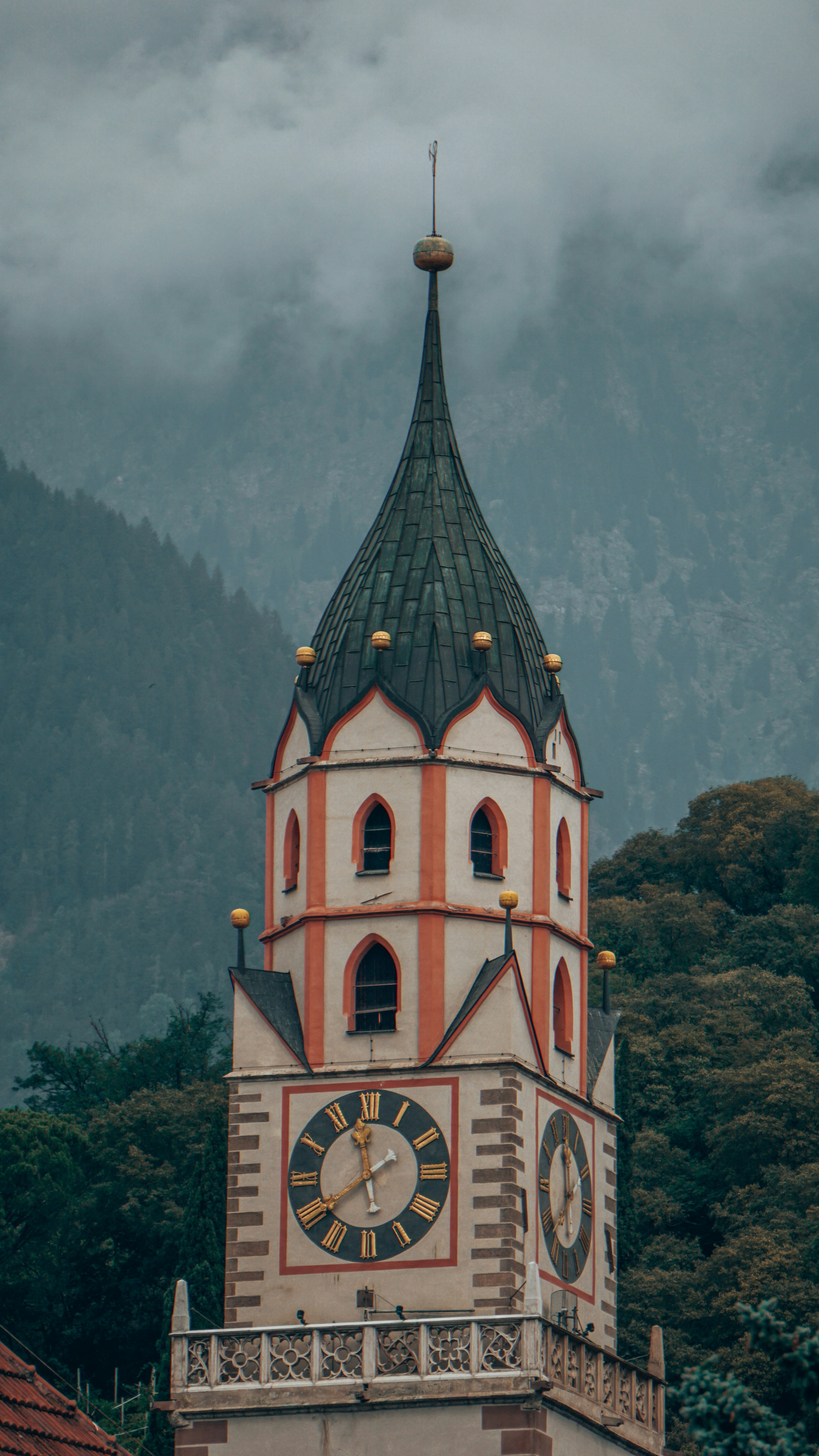 a clock on a tower