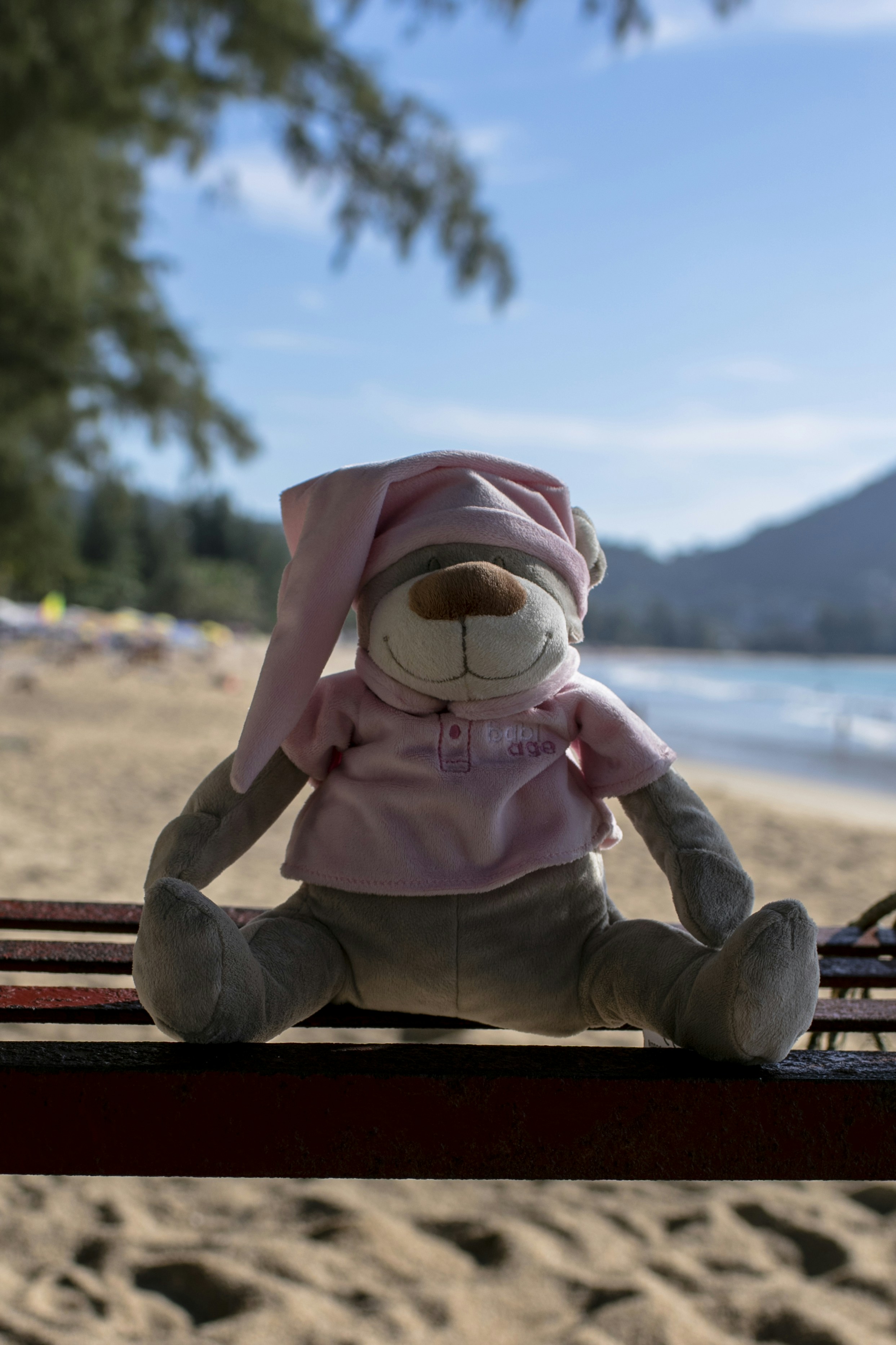a person sitting on a bench