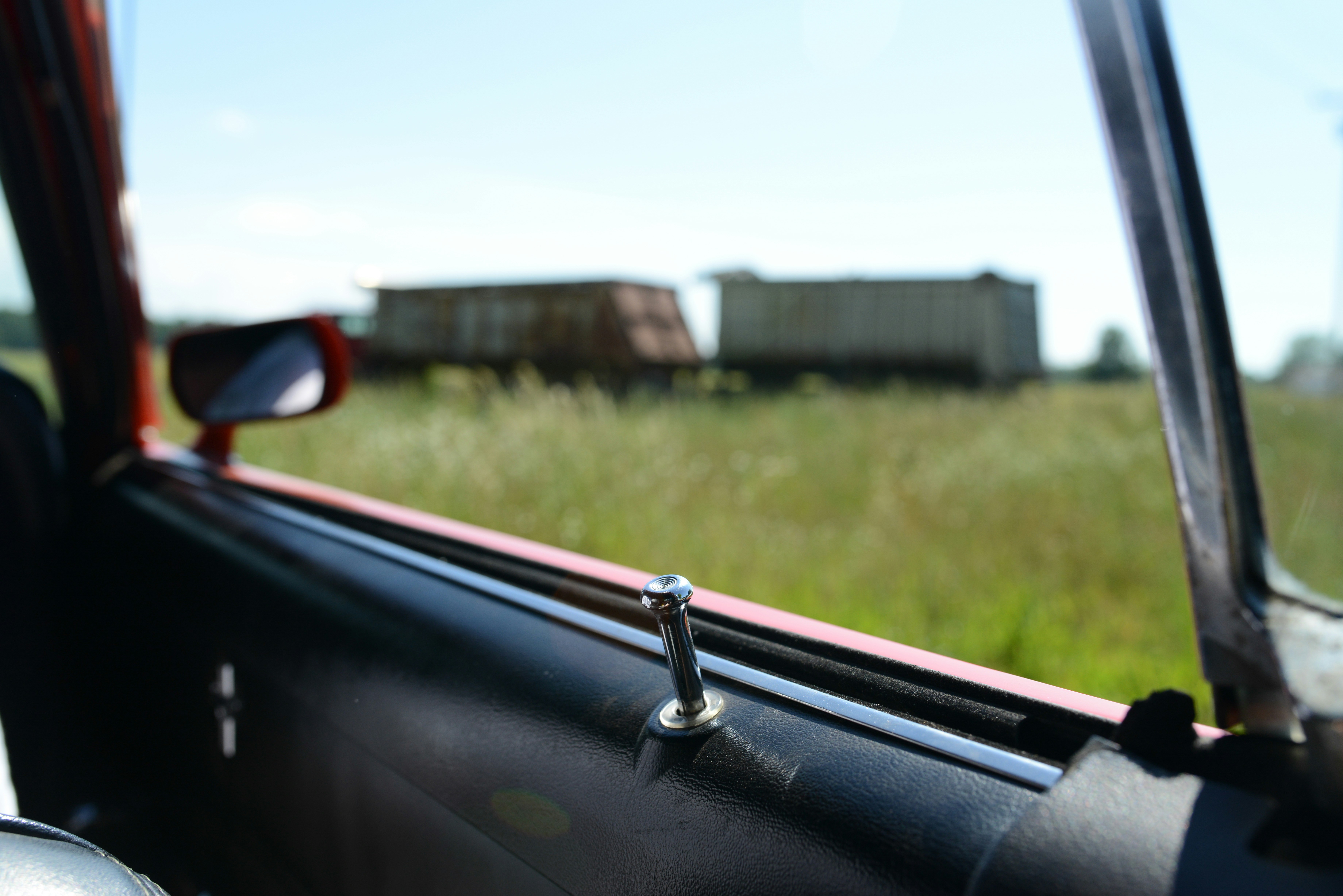 a car driving on a road