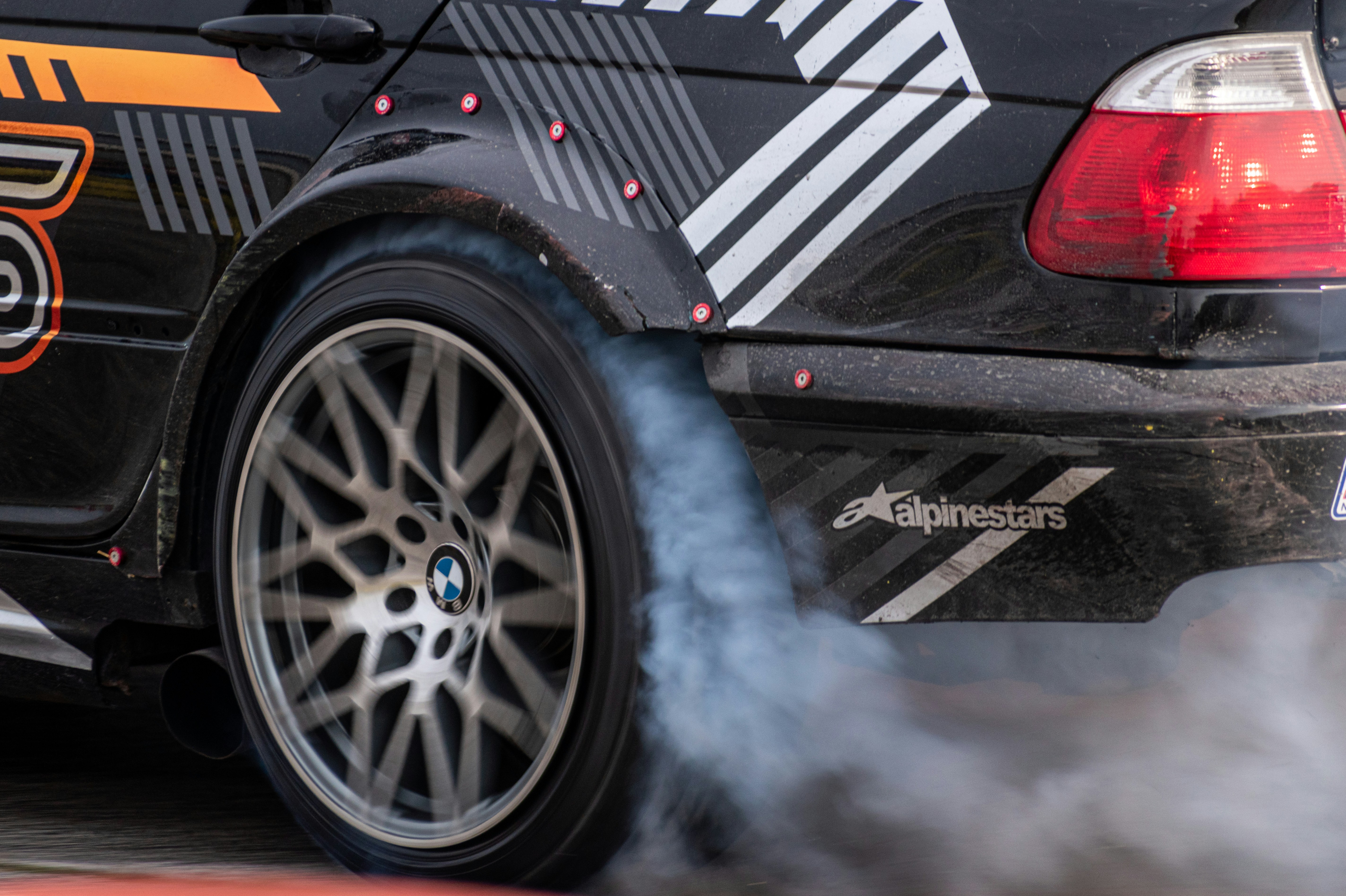 Close up of a drift in action