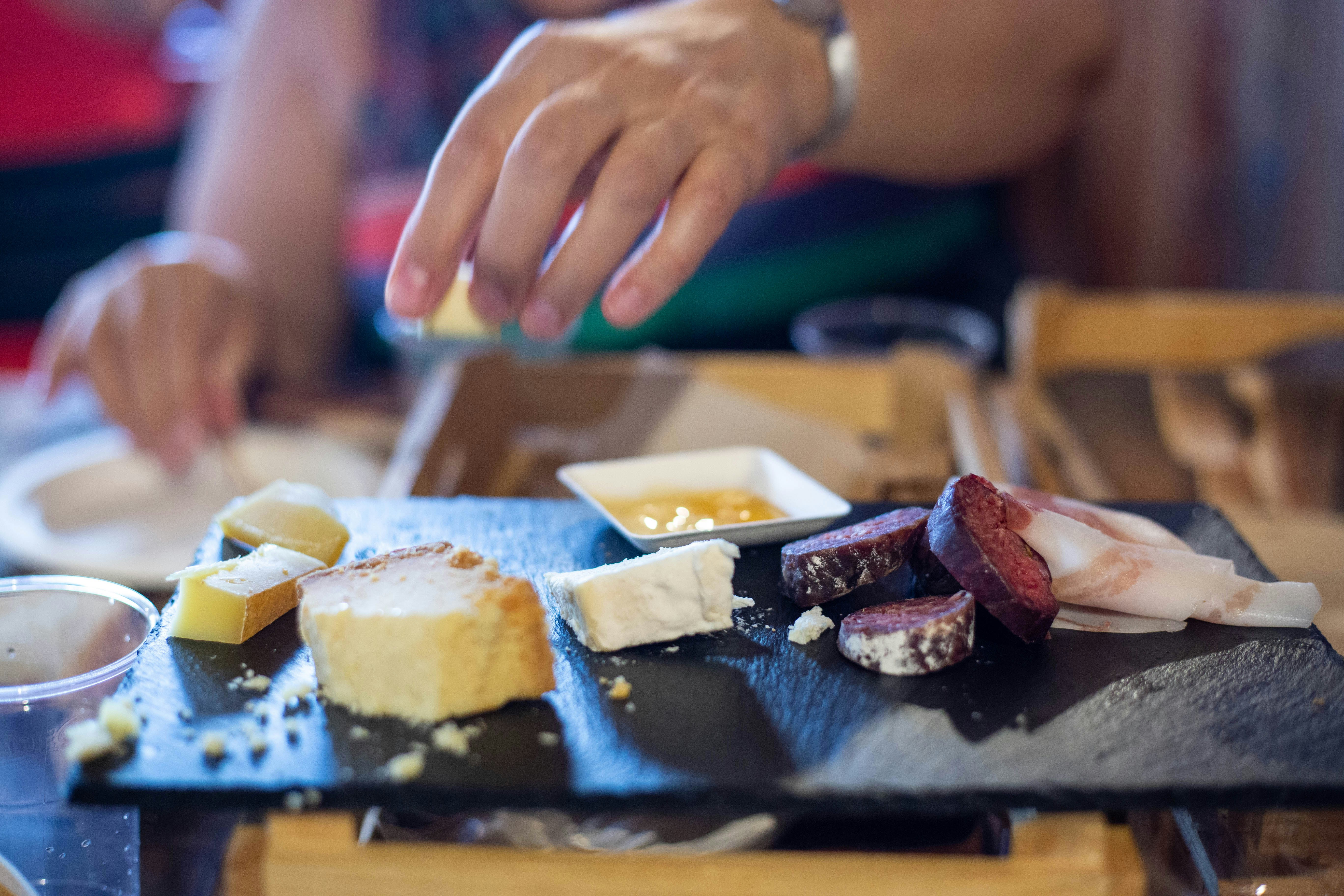 Close-Up of a Charcuterie Slate at Table Level