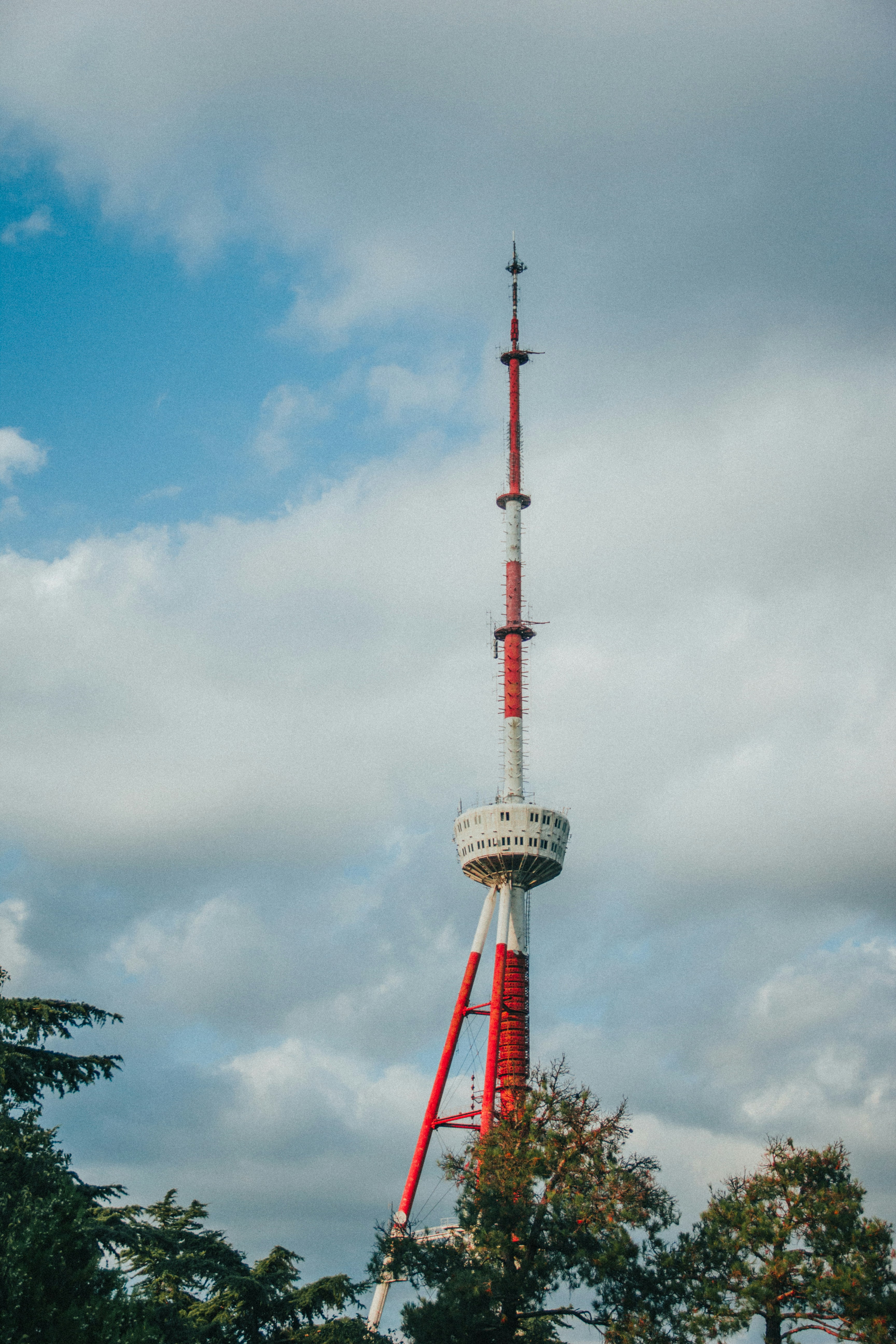 A tall tower with a red and white top photo – Free Tbilisi Image on ...