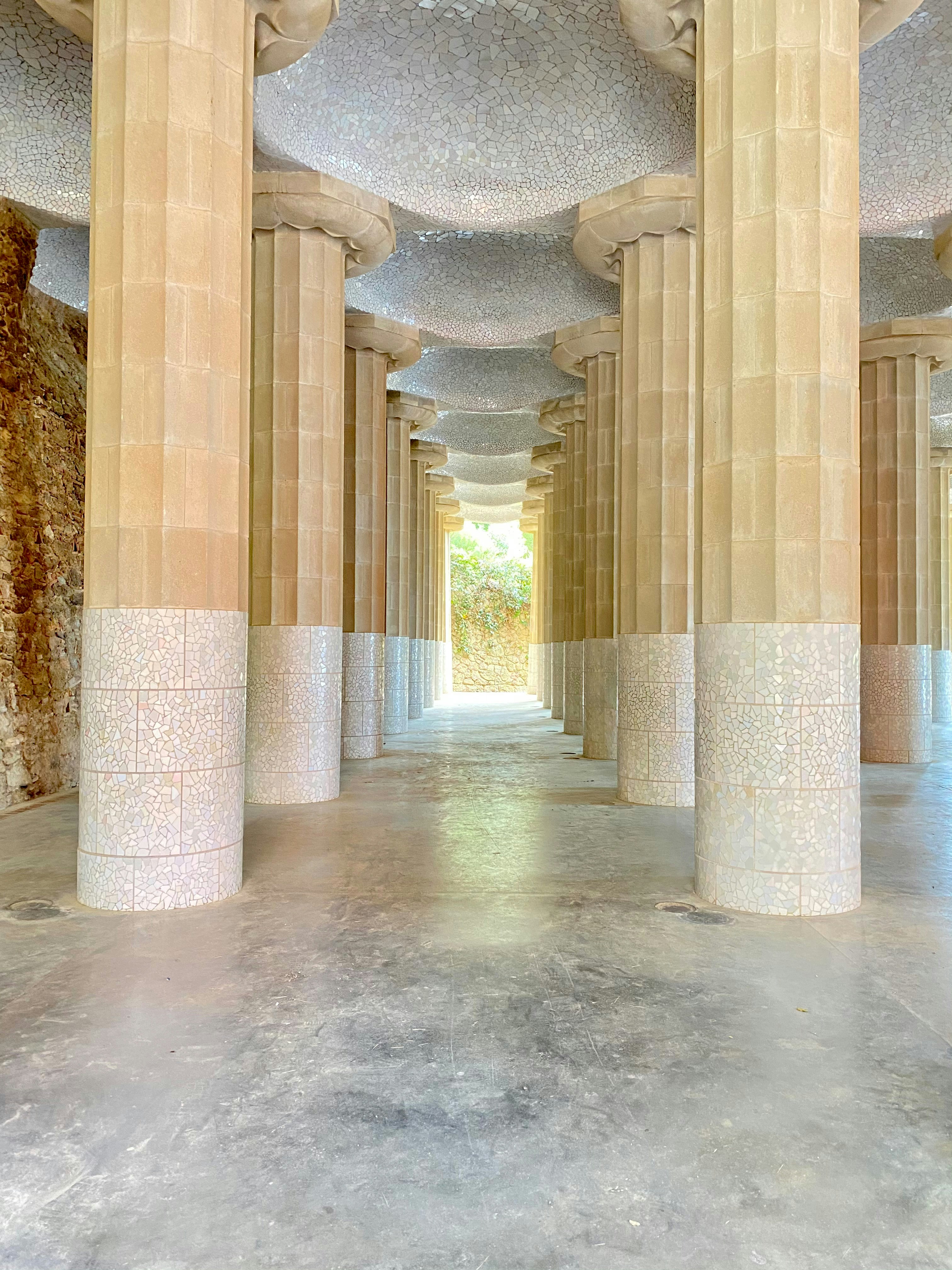 Columns of Light: A Converging Corridor of Stone and Sky