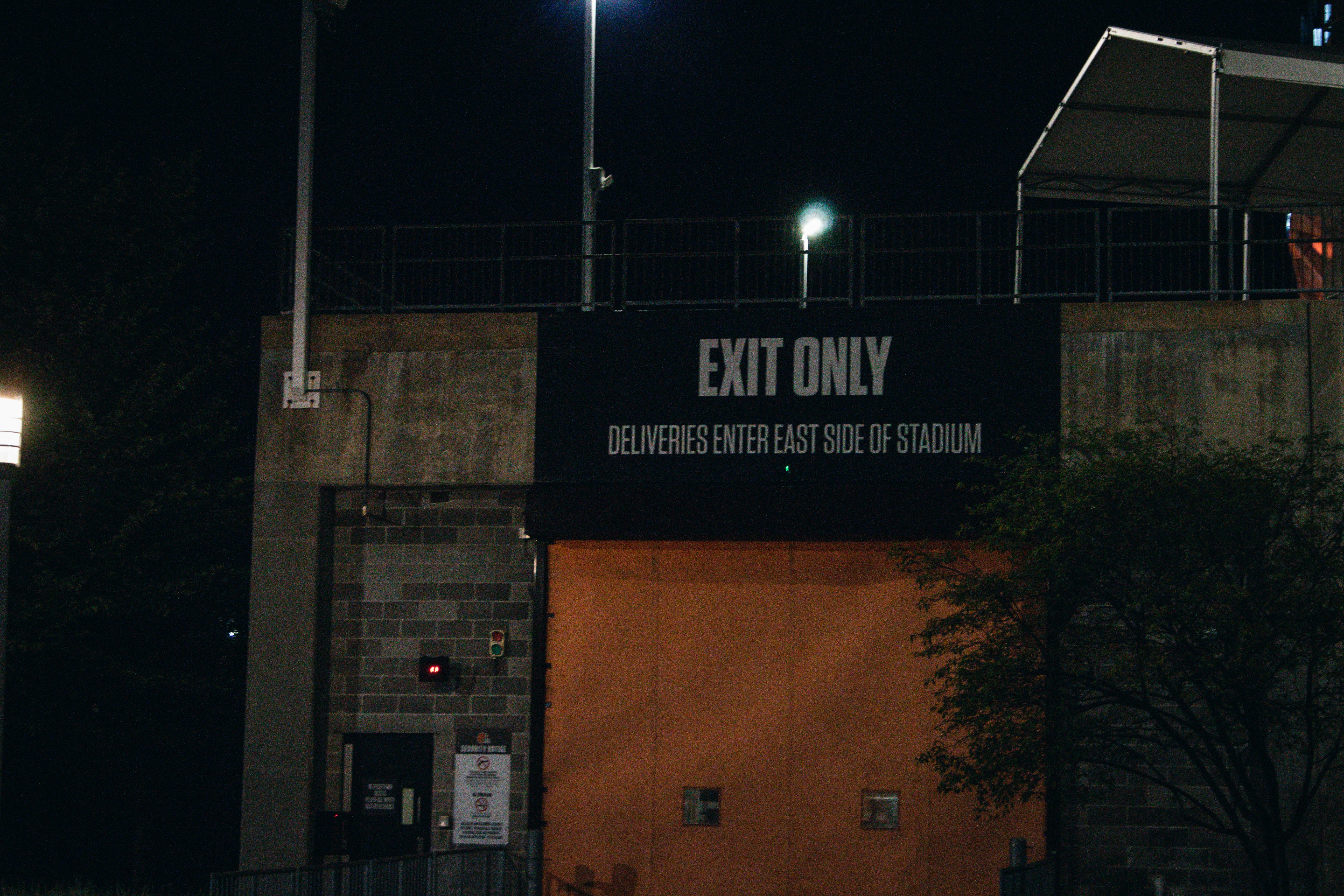 First Energy stadium at night; delivery dock