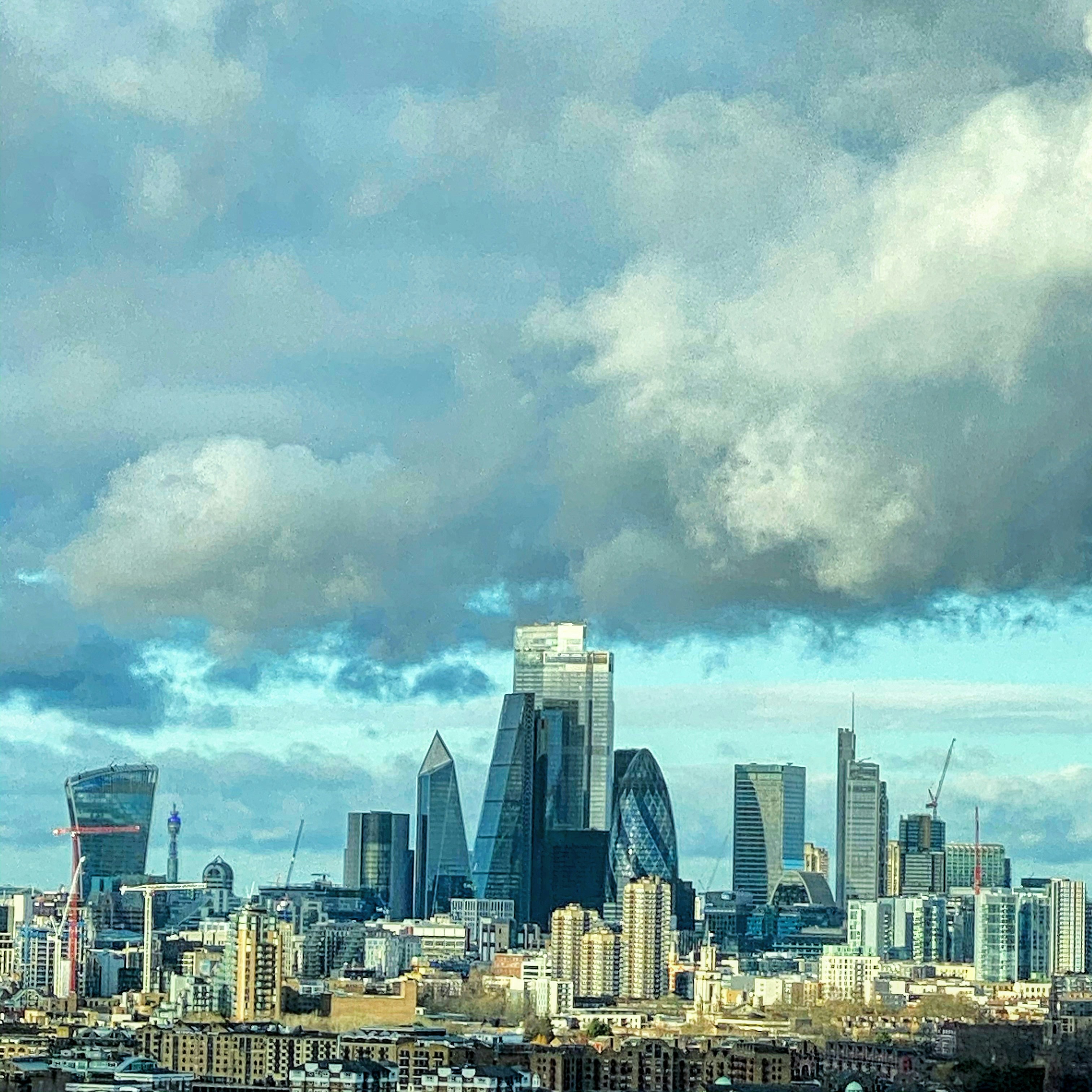 City Horizon: Glass Giants Rising Above the River