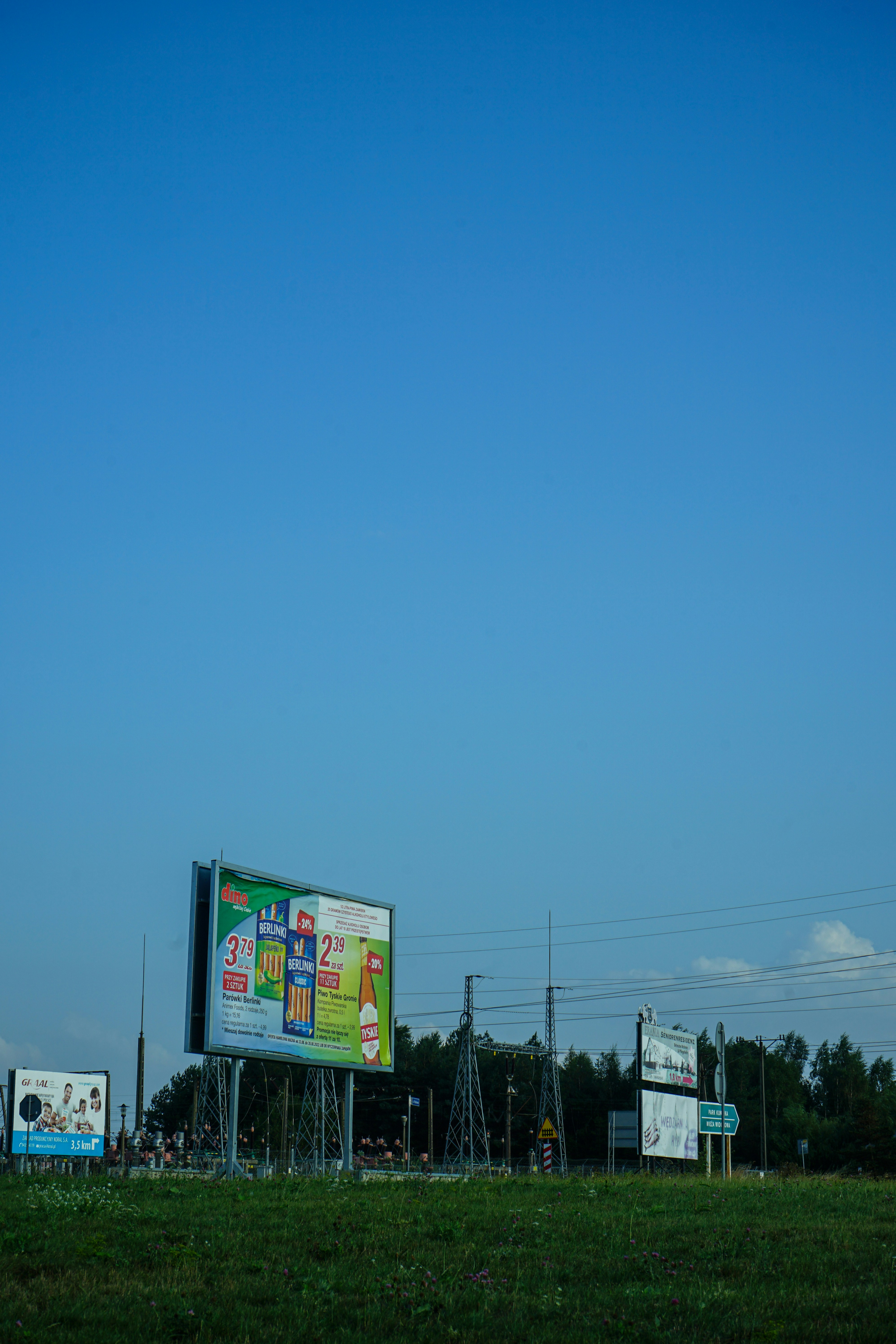 a billboard on a field