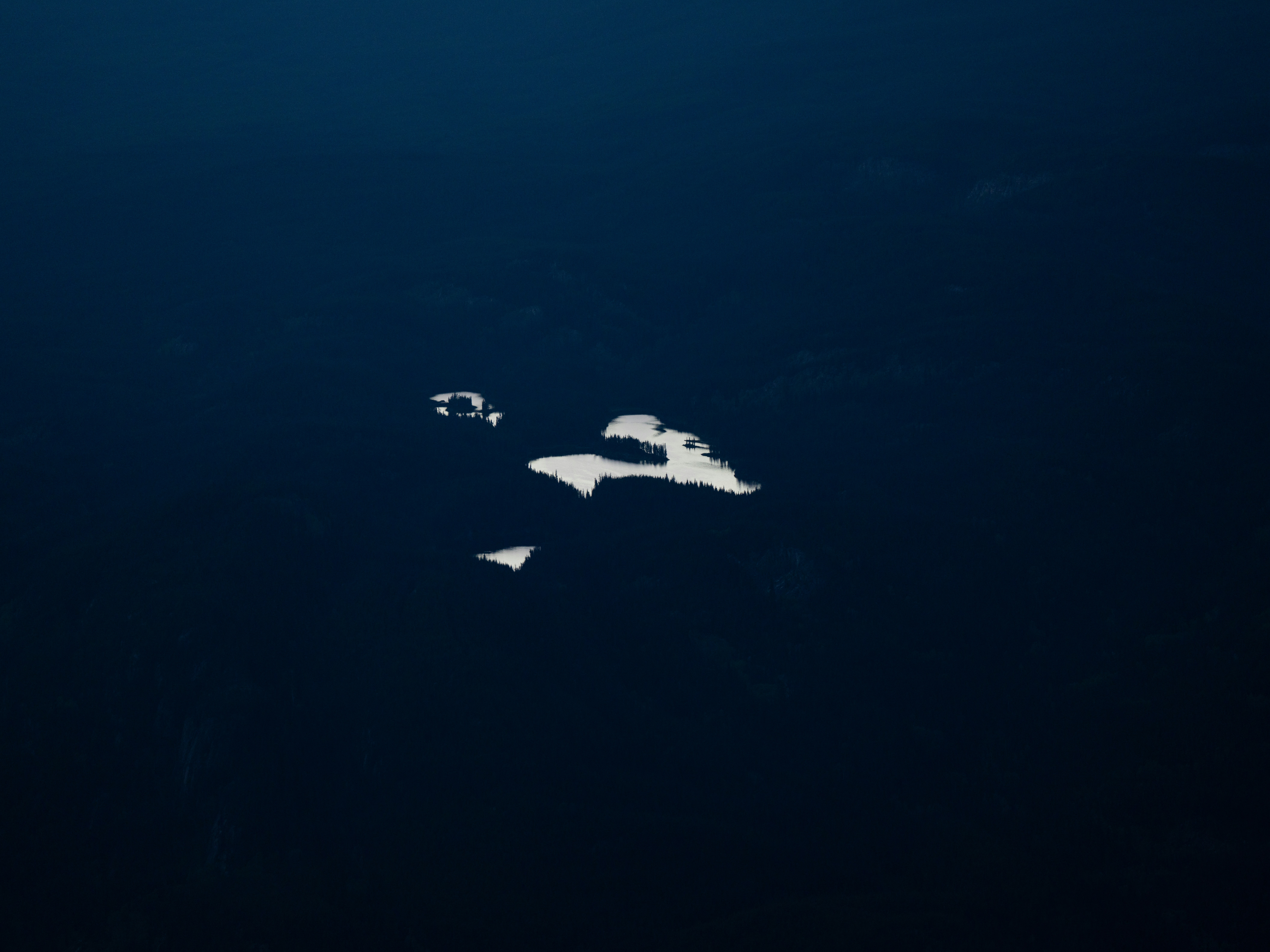A group of small white objects in the dark photo – Free Lake Image on ...