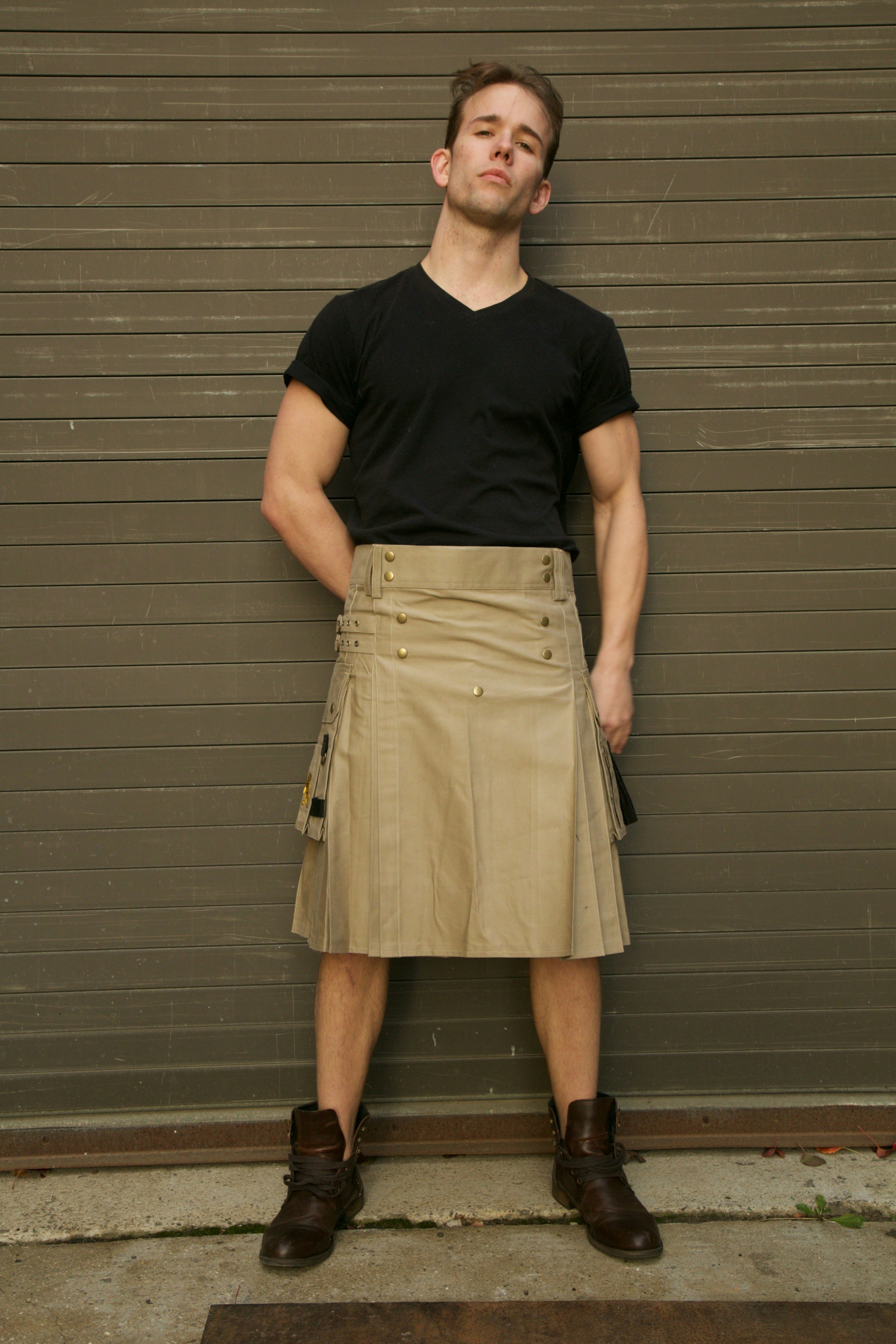 The  utility kilts are made up of different fabrics. They are made up of cotton, denim, leather, and many other materials, although they have a unique style: they are modern. We provide utility kilts for sale limited time offer to get discount on it. All are custom made according to your hip waist size and color you choose.