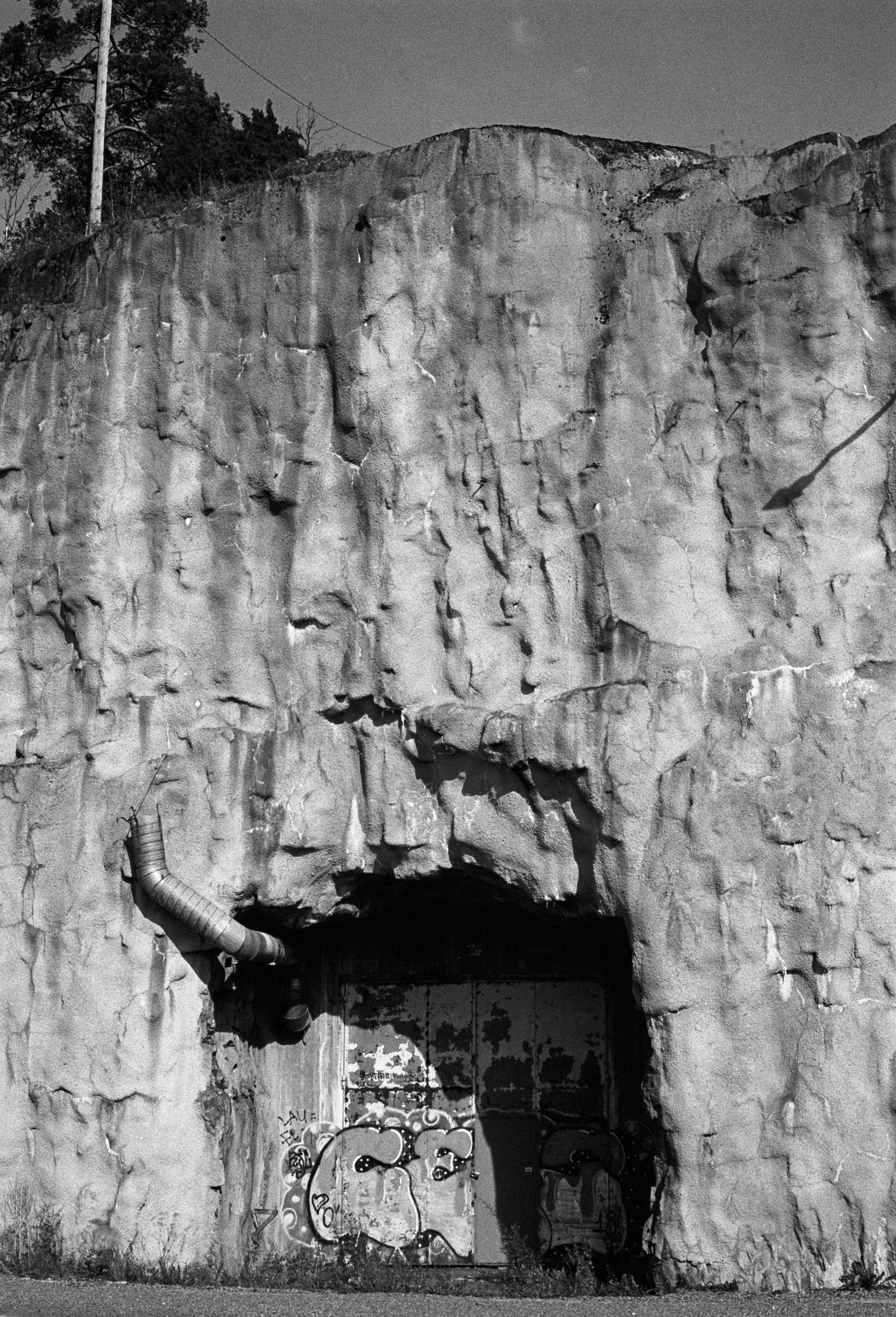 a large rock cave