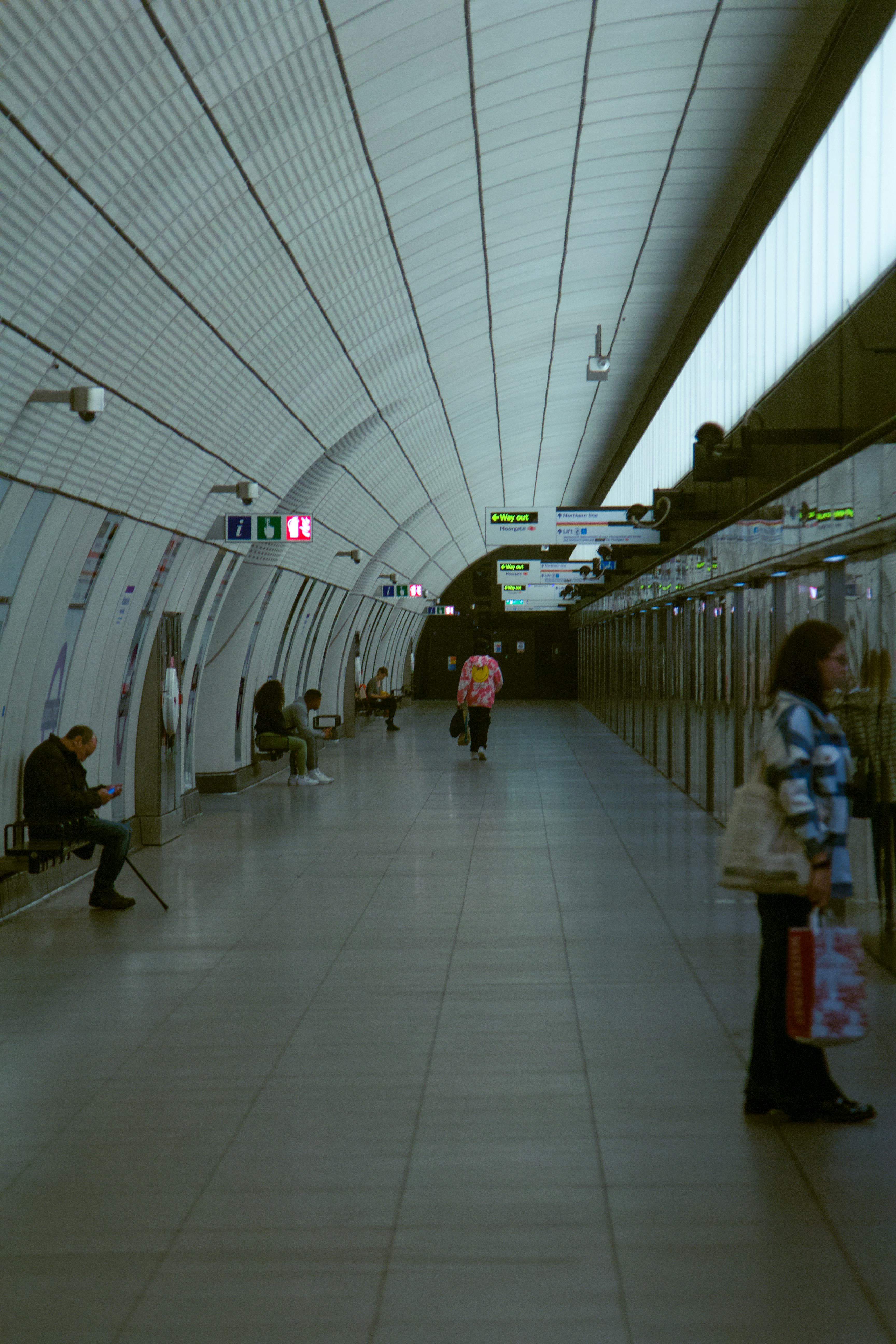 people in a train station