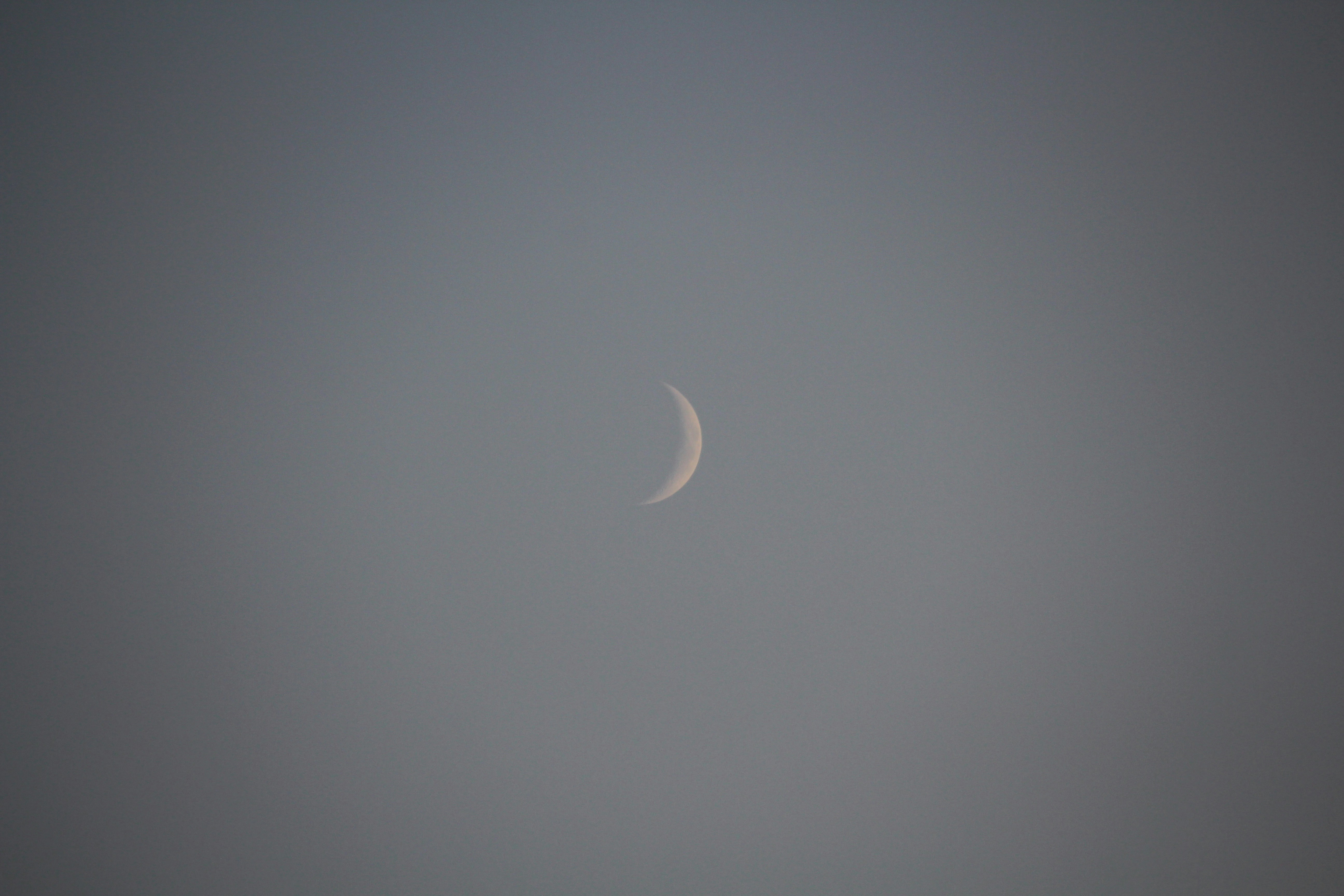 A half moon in a grey sky photo – Free Grey Image on Unsplash