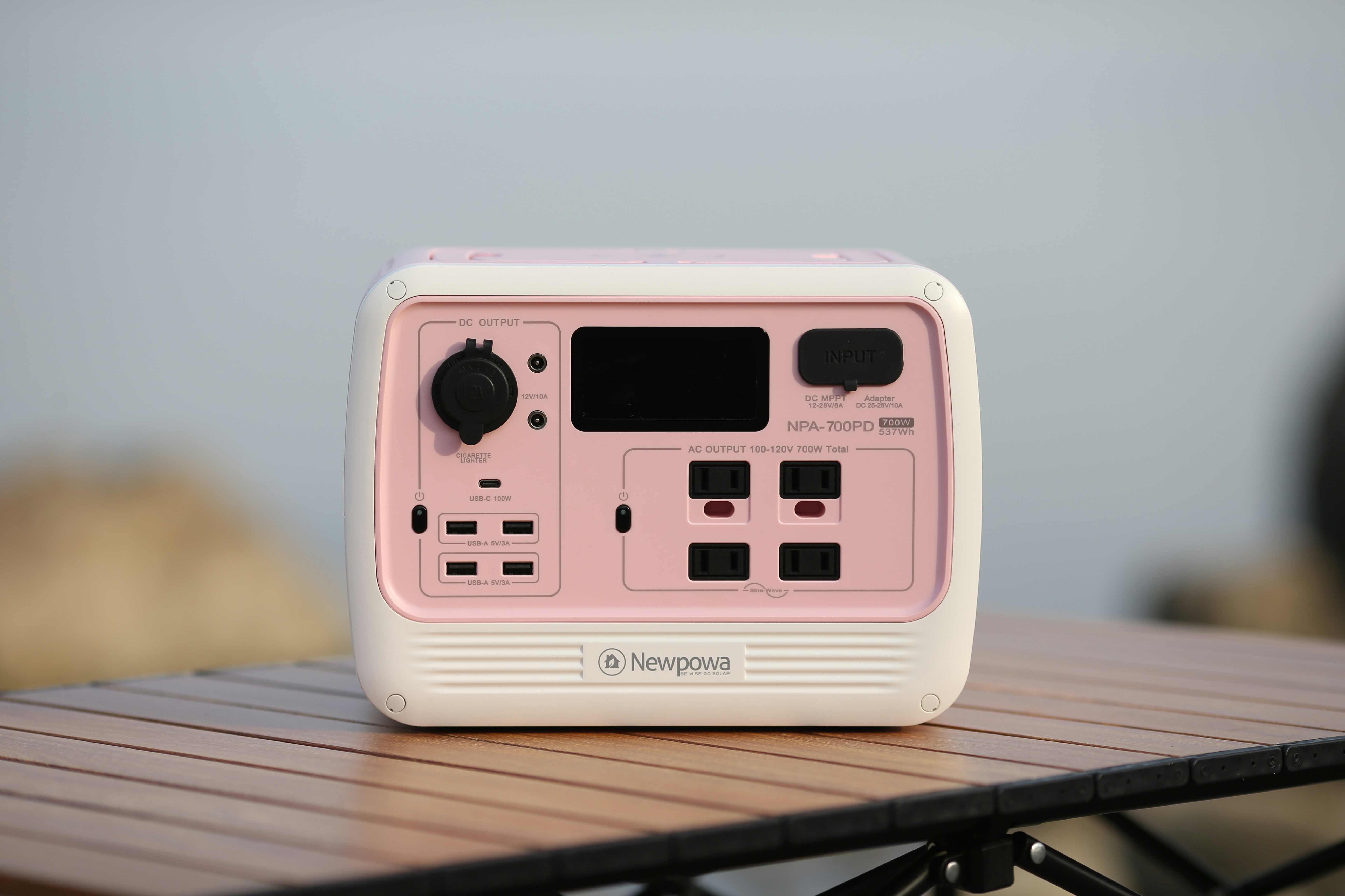 Pastel Power on a Seaside Deck: Newpowa Portable Inverter in Focus