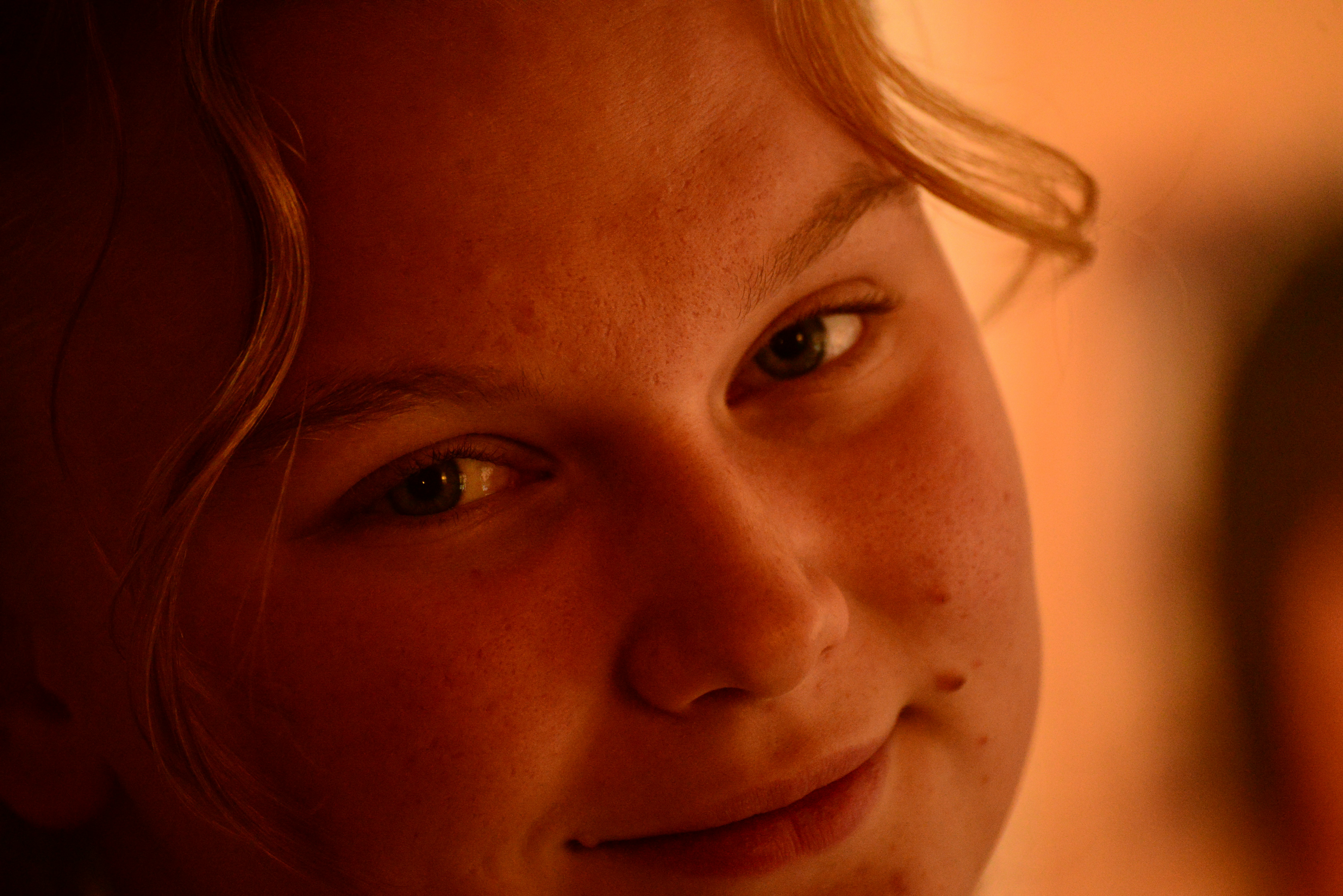 Soft Gaze in Dim Light