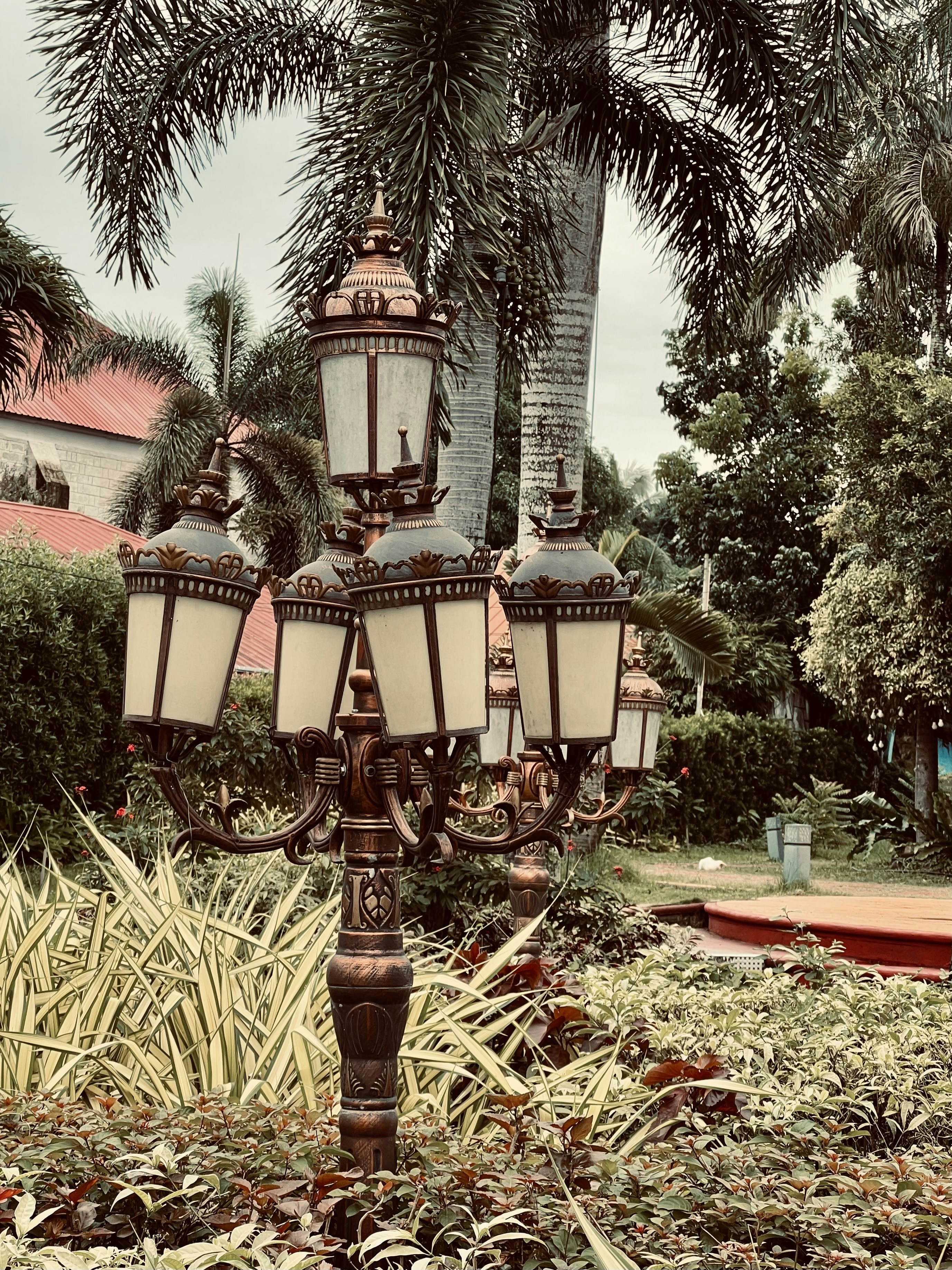 Ornate Garden Lanterns: A Classic Street Lamp Ensemble