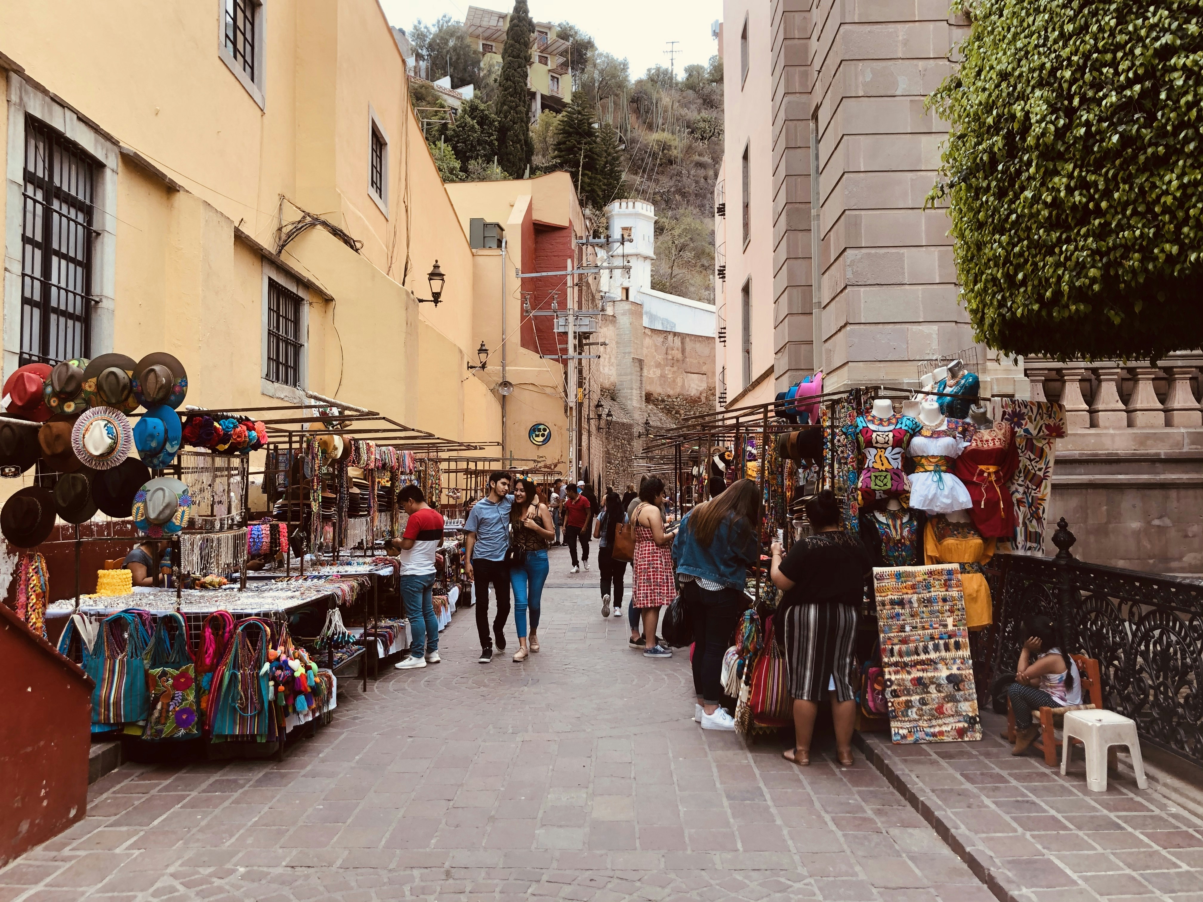 Street in Guanajuato, Mexico  | people walking on a street