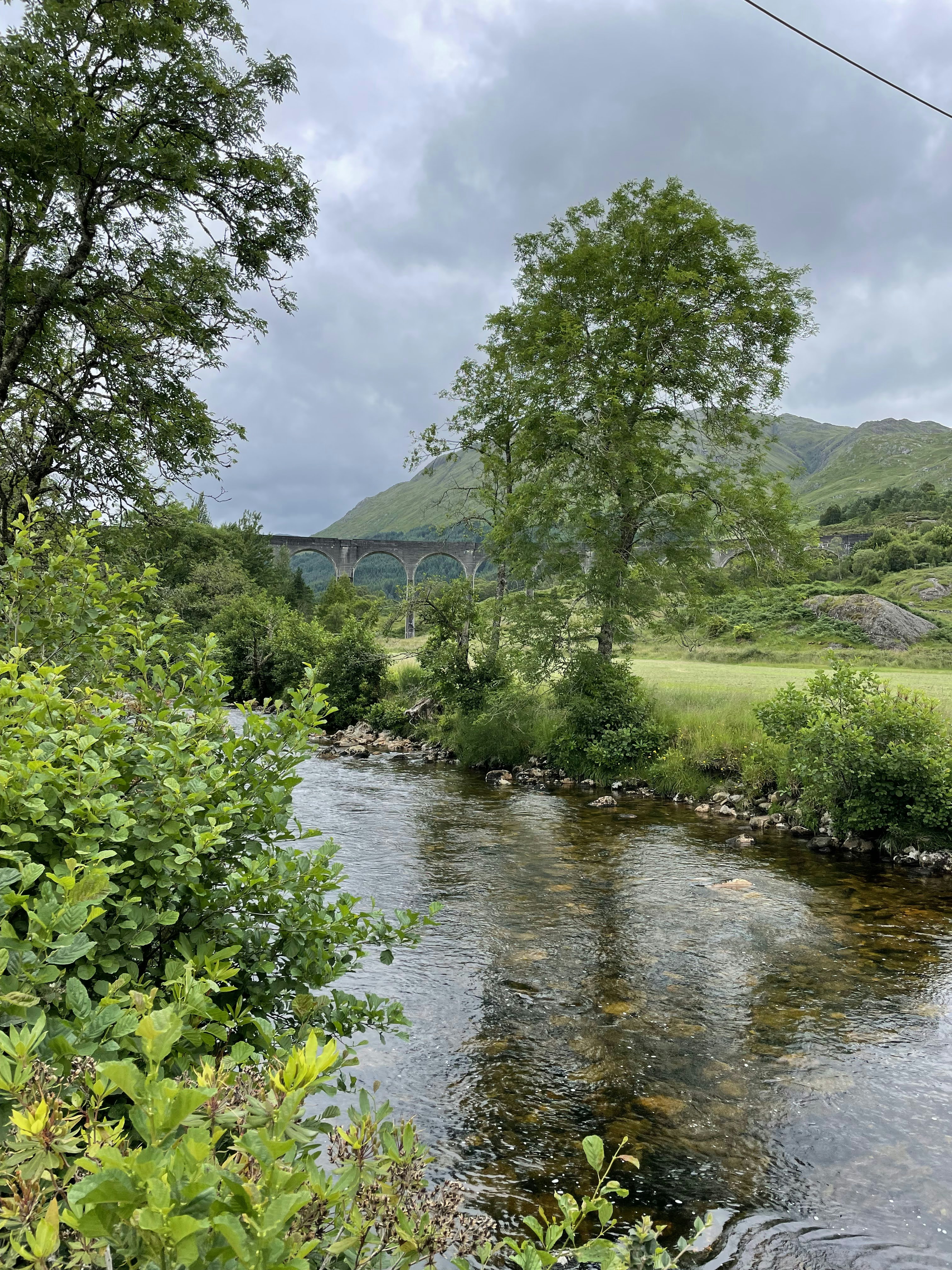 Riverbank Contentment under a Stone-Valley Bridge