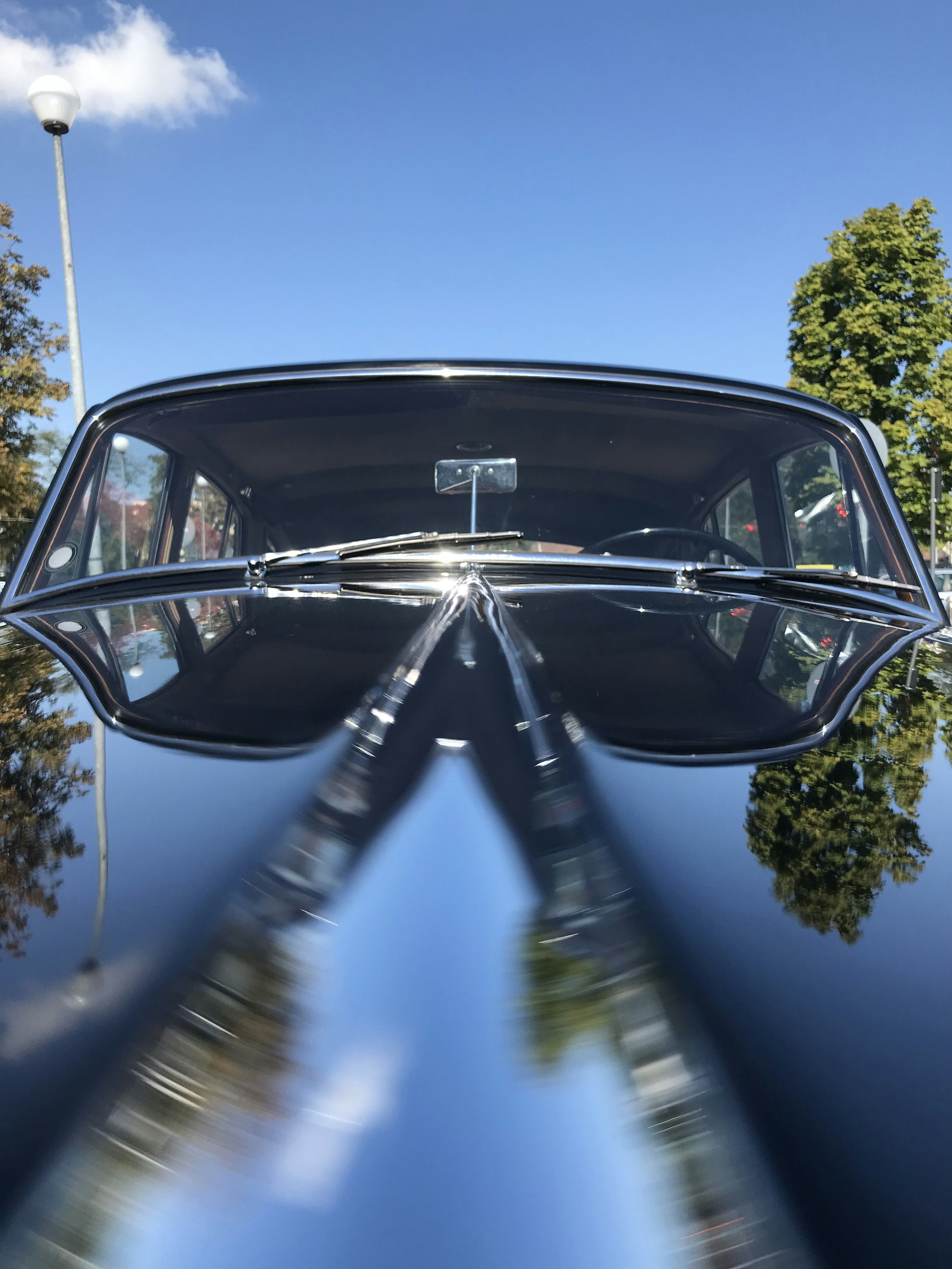 a car with a side mirror