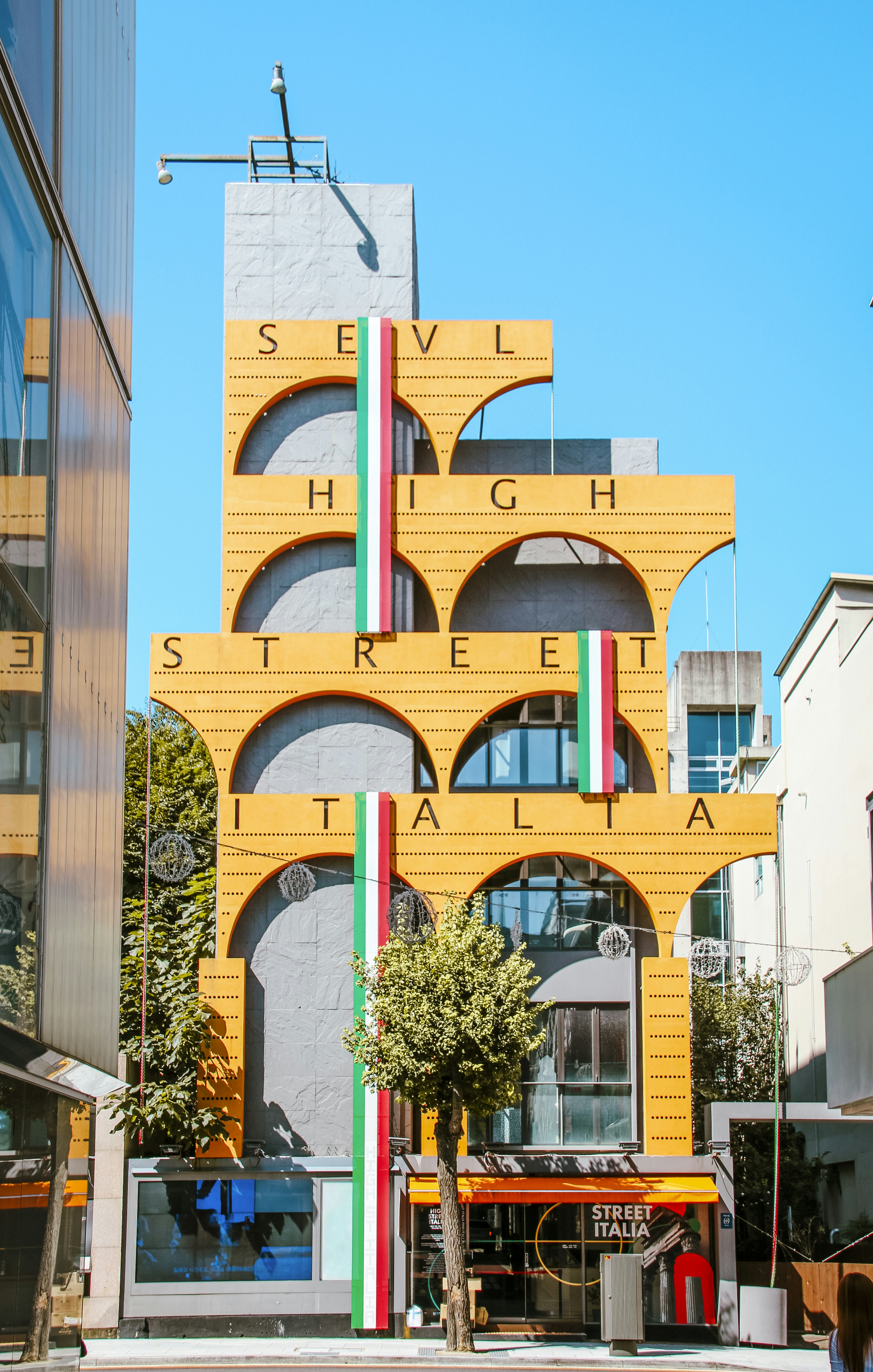 a building with a sign on it