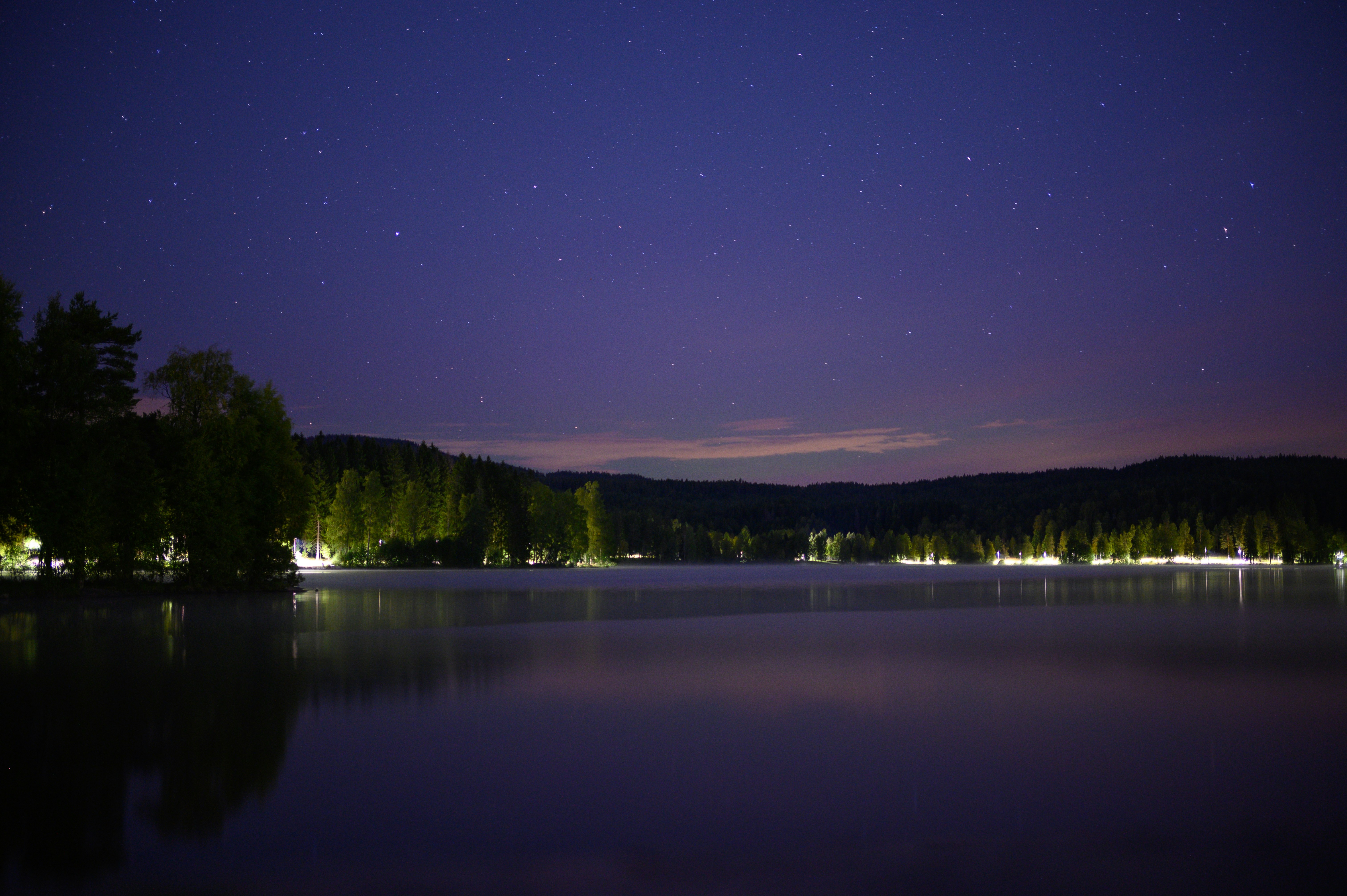 Starlit Silence Over a Moonlit Lake